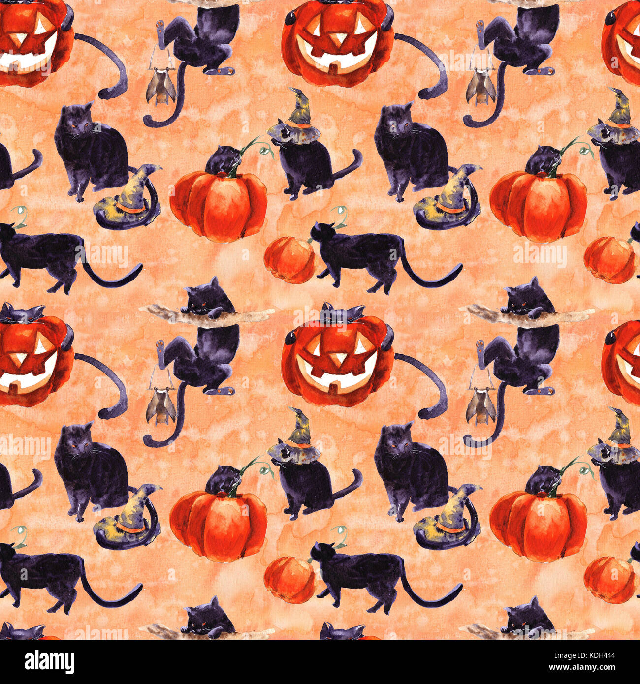 Set Of Cat Cartoon With Different Actions, Halloween Stock Photo - Alamy