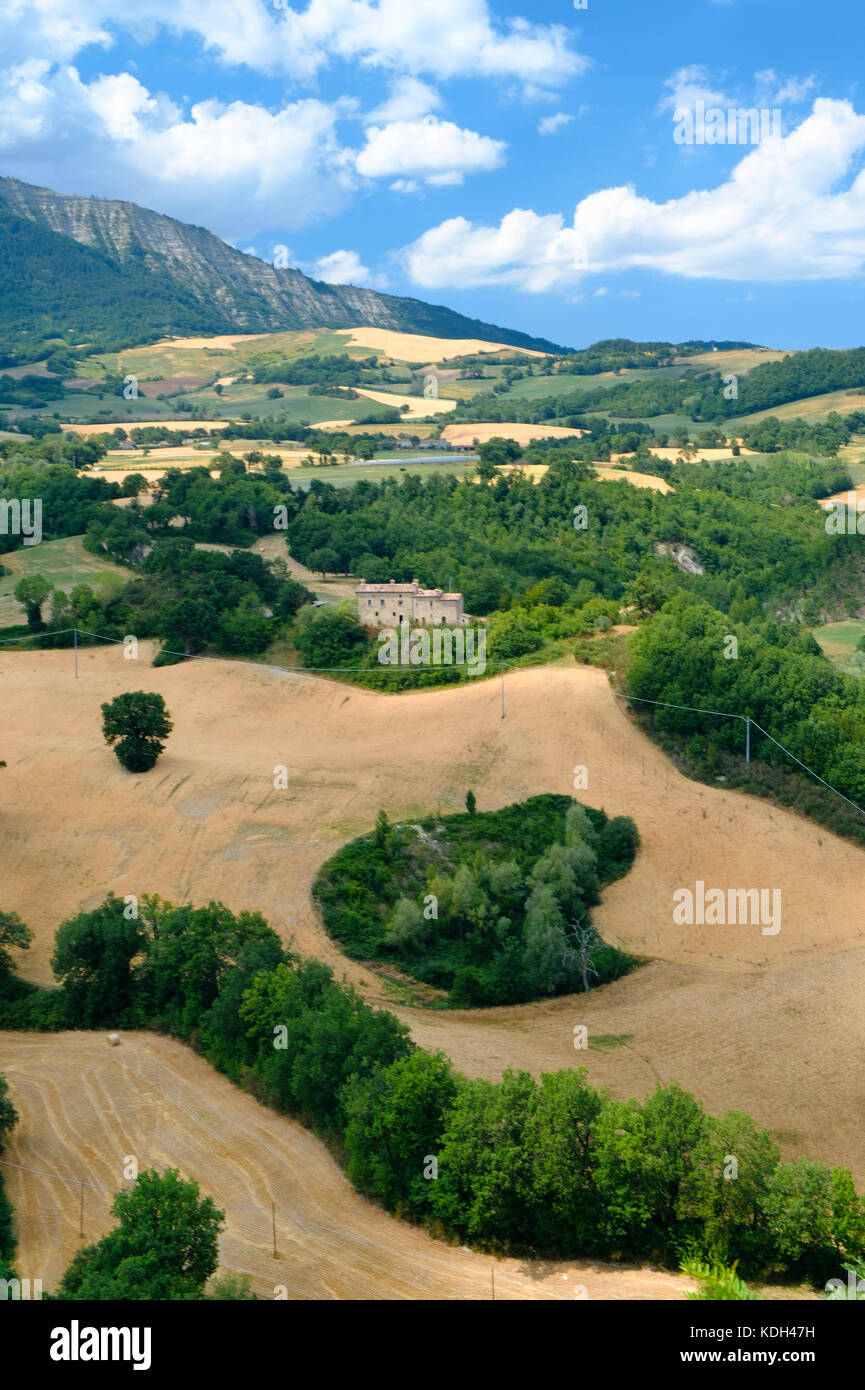 Summer landscape at Frontino (Montefeltro, Pesaro Urbino, Marches ...