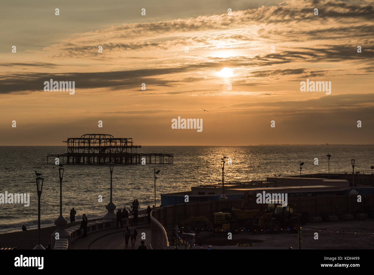 Sunset at Brighton Stock Photo - Alamy
