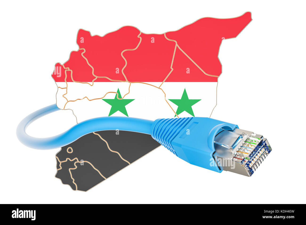 Internet connection in Syria concept. 3D rendering isolated on white ...