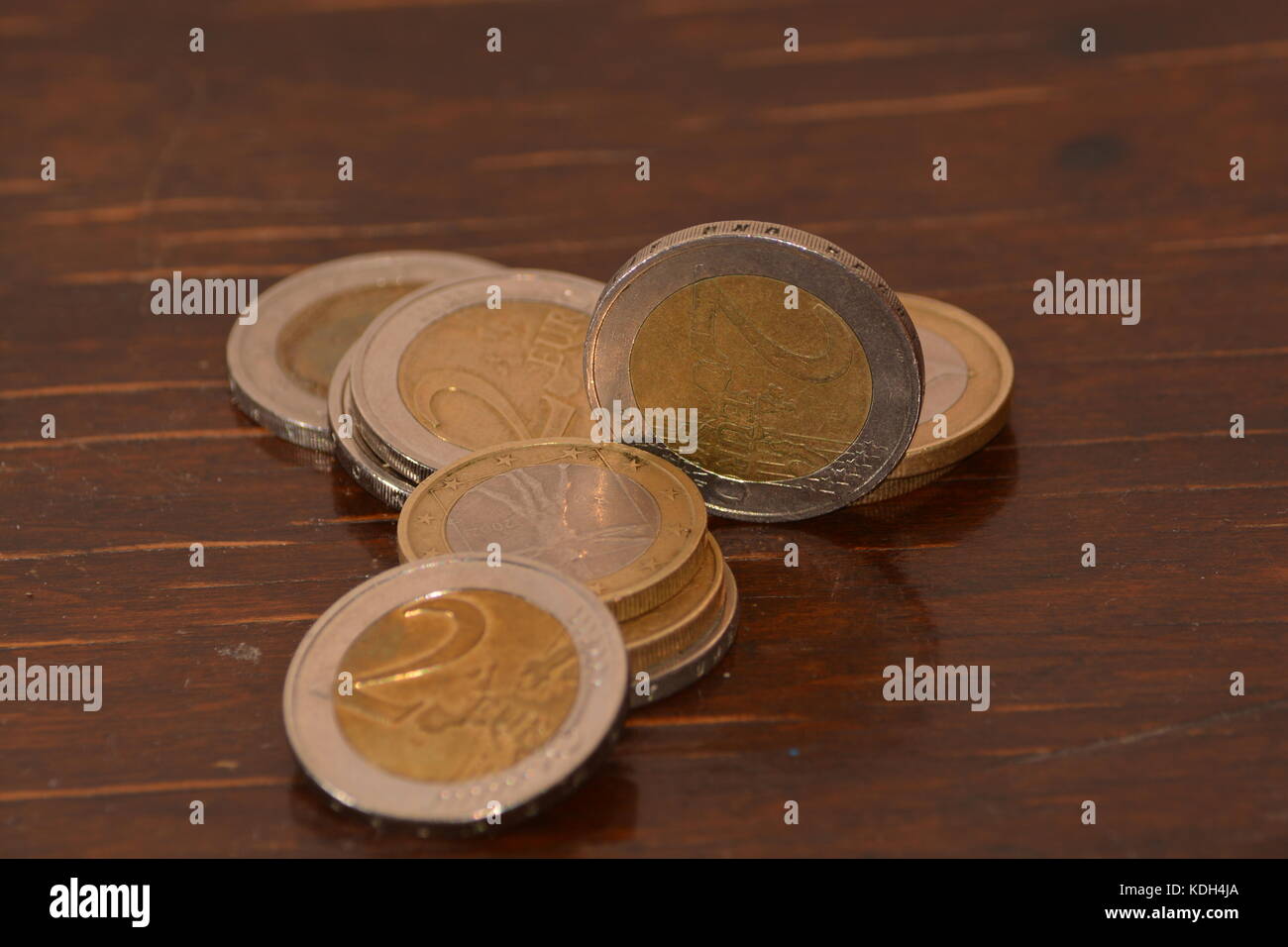 Bunch of metal euro coins Stock Photo - Alamy