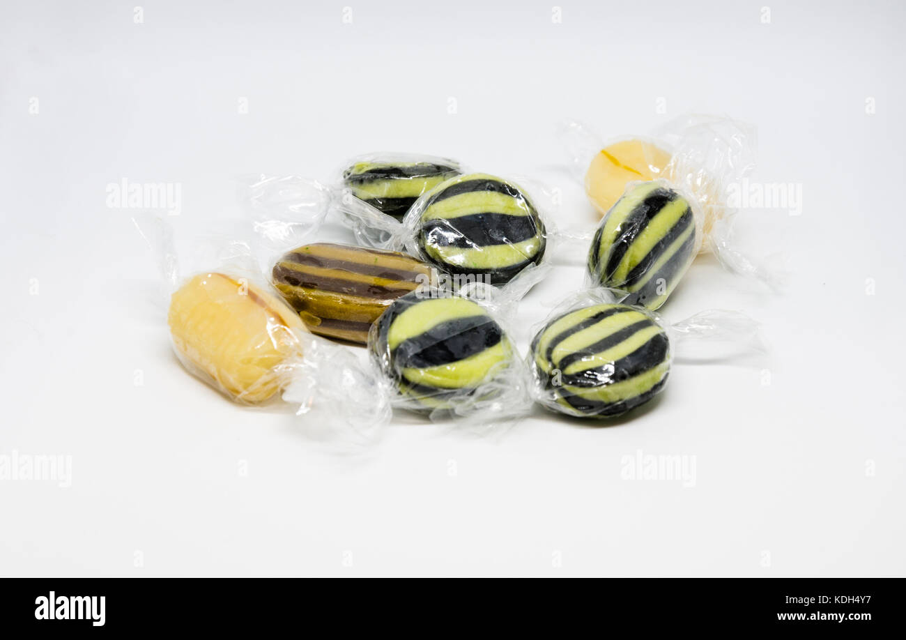 Assorted mints photographed against a white background Stock Photo - Alamy