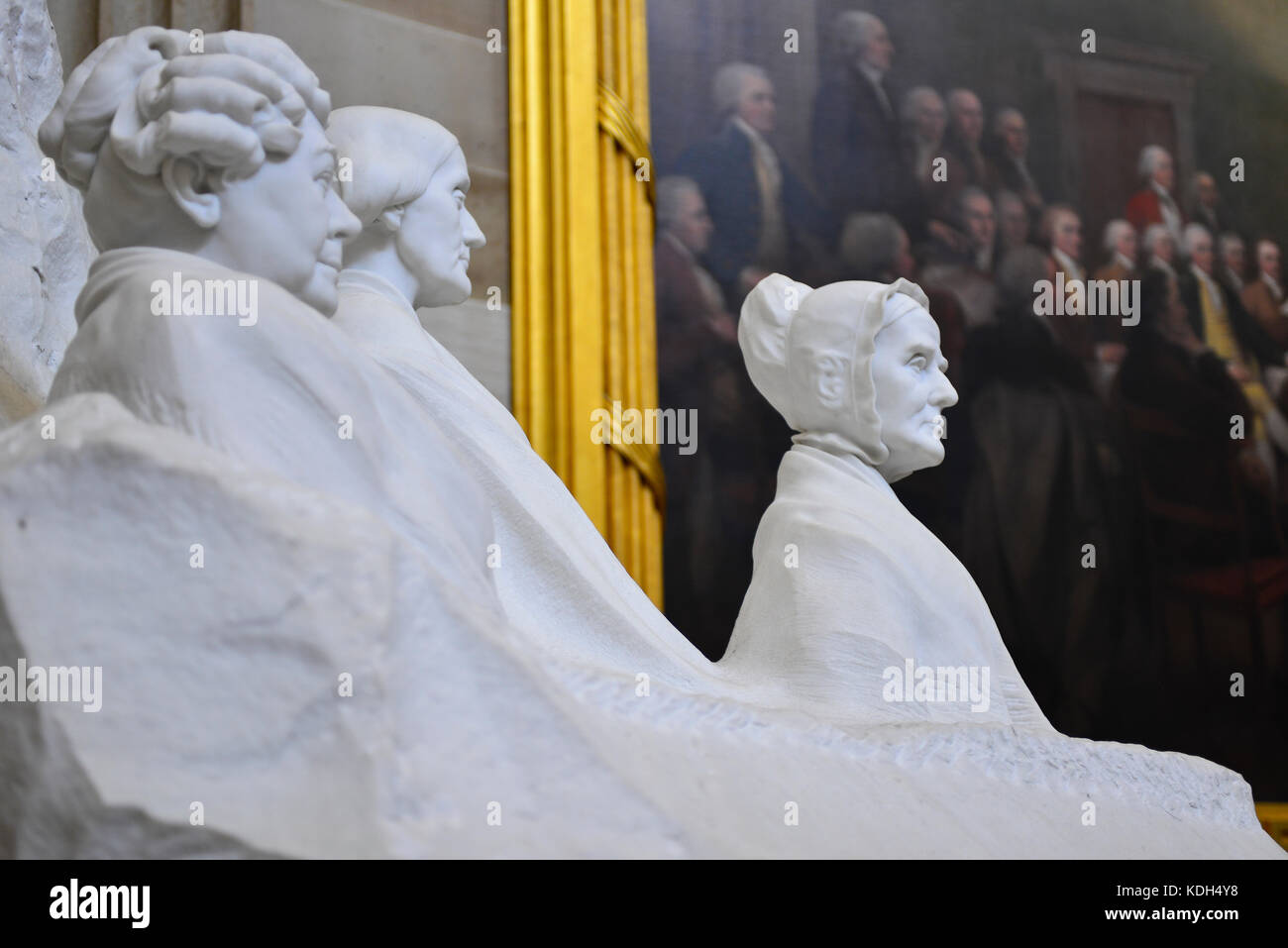Marble Portrait busts of Elizabeth Cady Stanton, Susan B. Anthony and ...