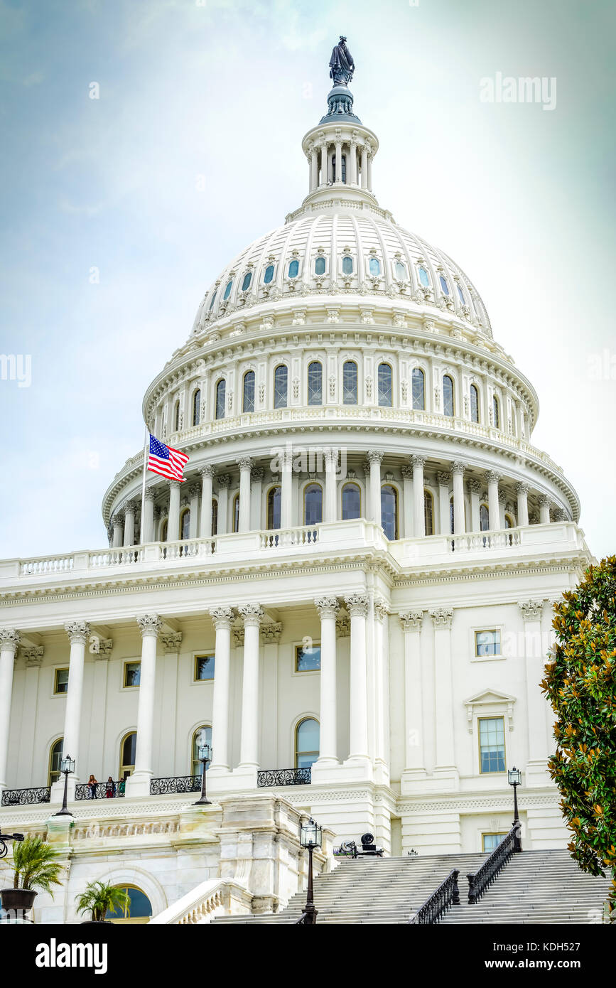 the Neoclassically styled US Capitol Building, in Washington, DC, USA ...