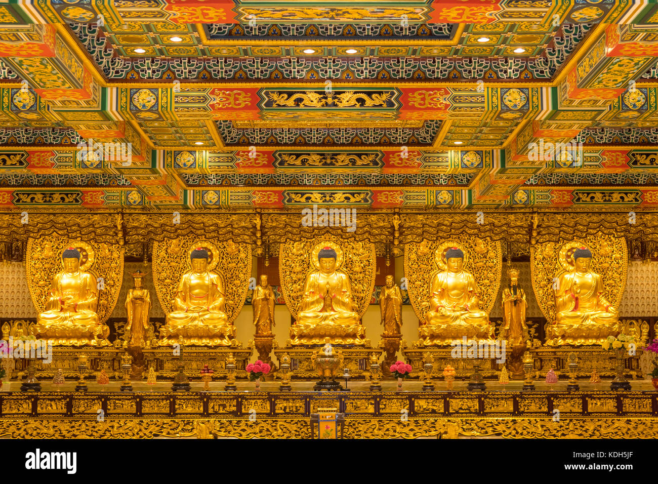 Inside Third Hall, Po Lin Monastery, Lantau Island, Hong Kong, China ...