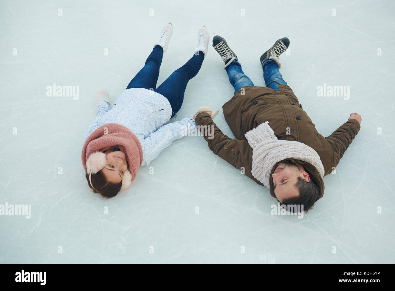 Ice skater lying on ice hi-res stock photography and images - Alamy