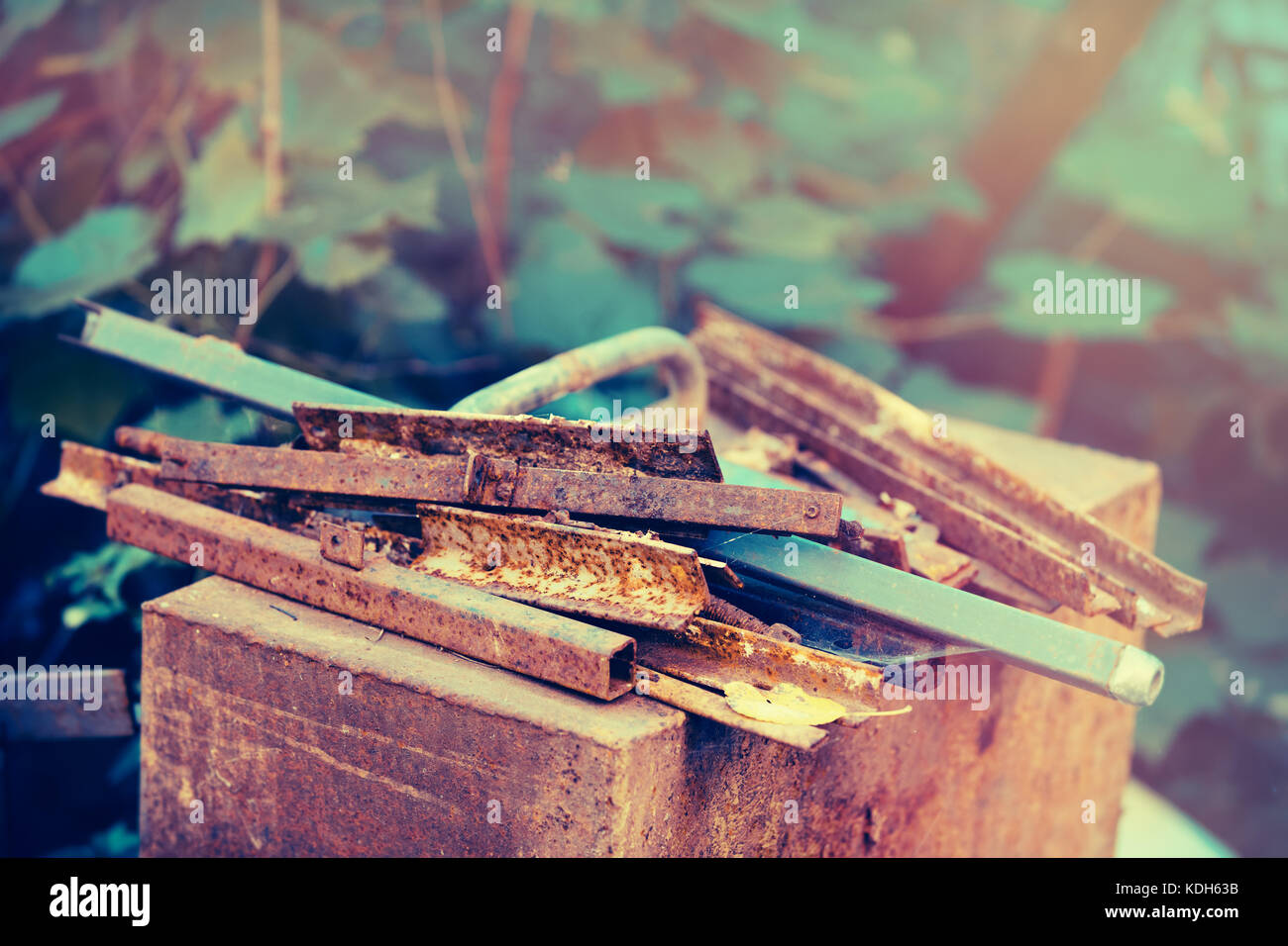 Vintage old rusty scrap metal Stock Photo - Alamy