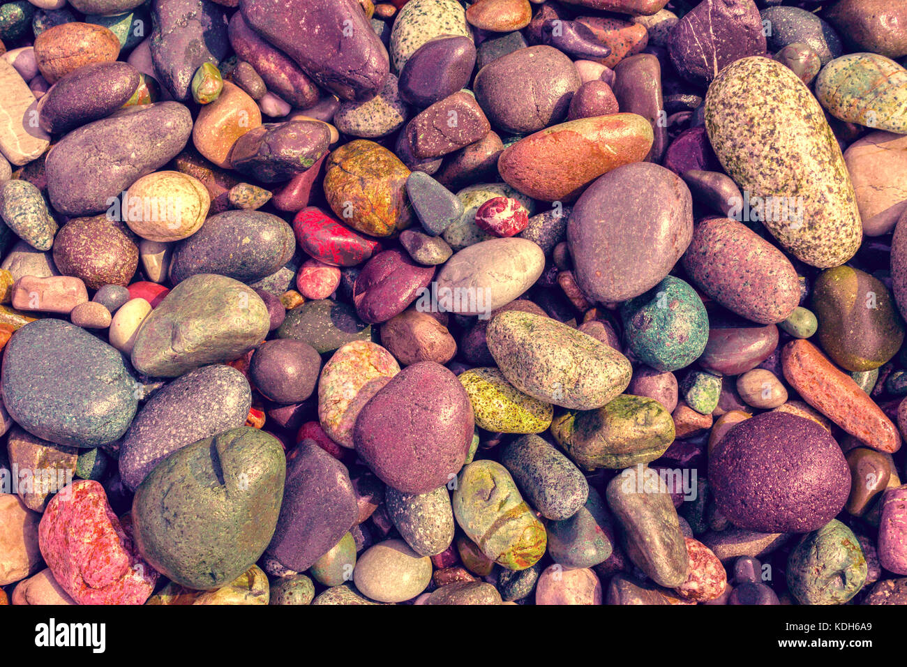 Natural vintage colorful pebbles background Stock Photo - Alamy
