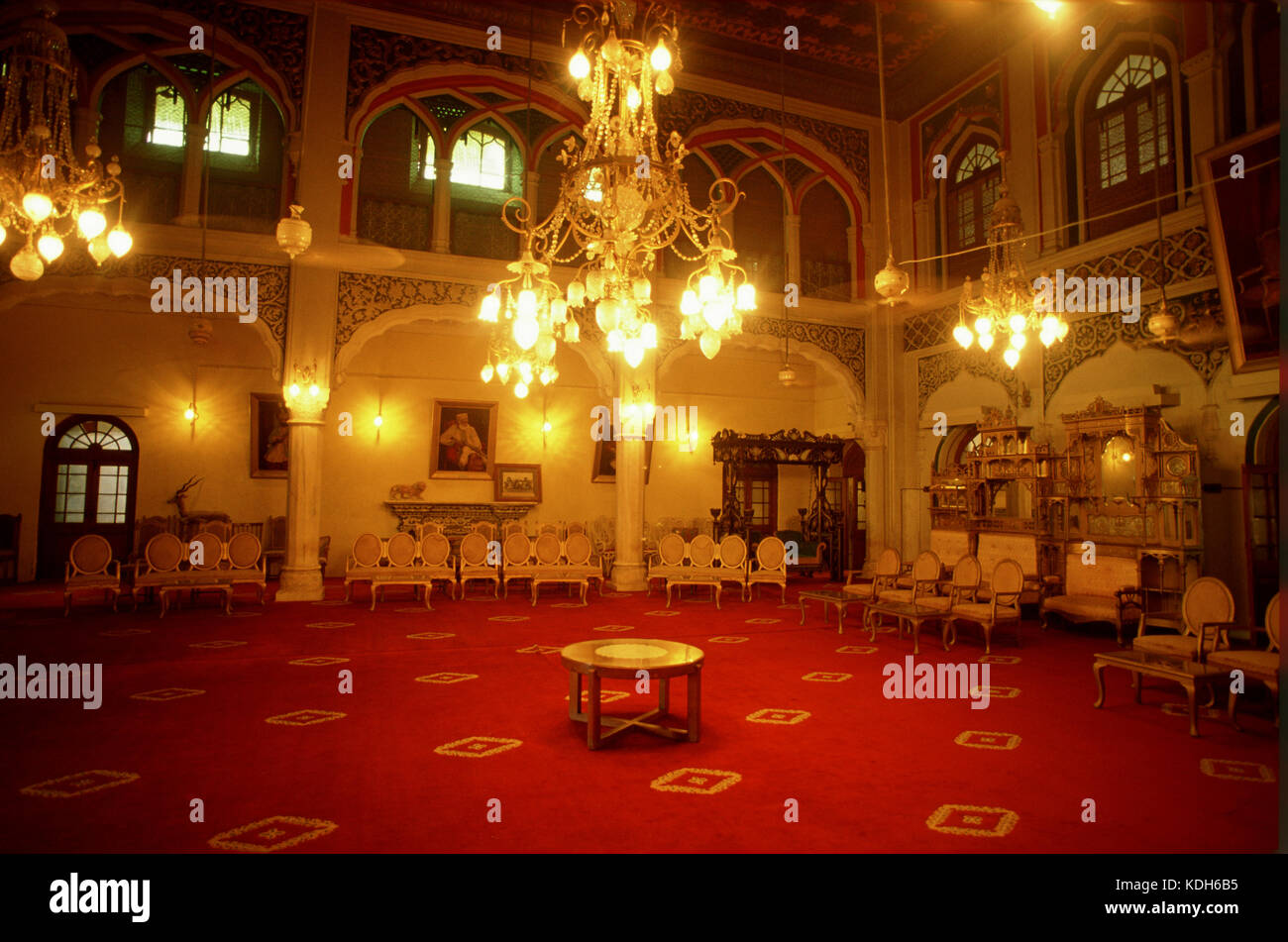 A grand interior of a historic building in Pakistan, Sind Province ...