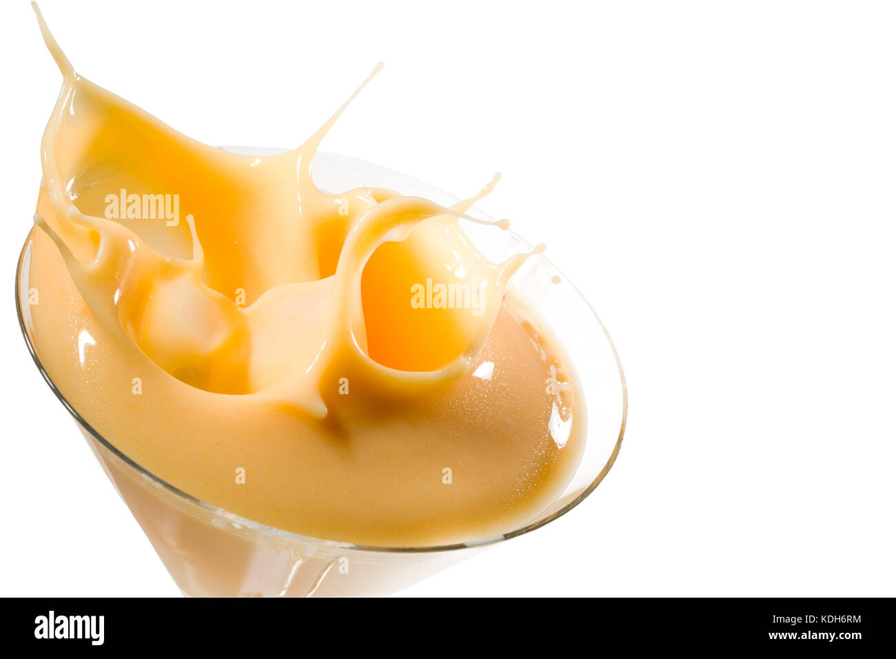 advocaat egg liqueur, splashing, isolated on white background, clipping ...