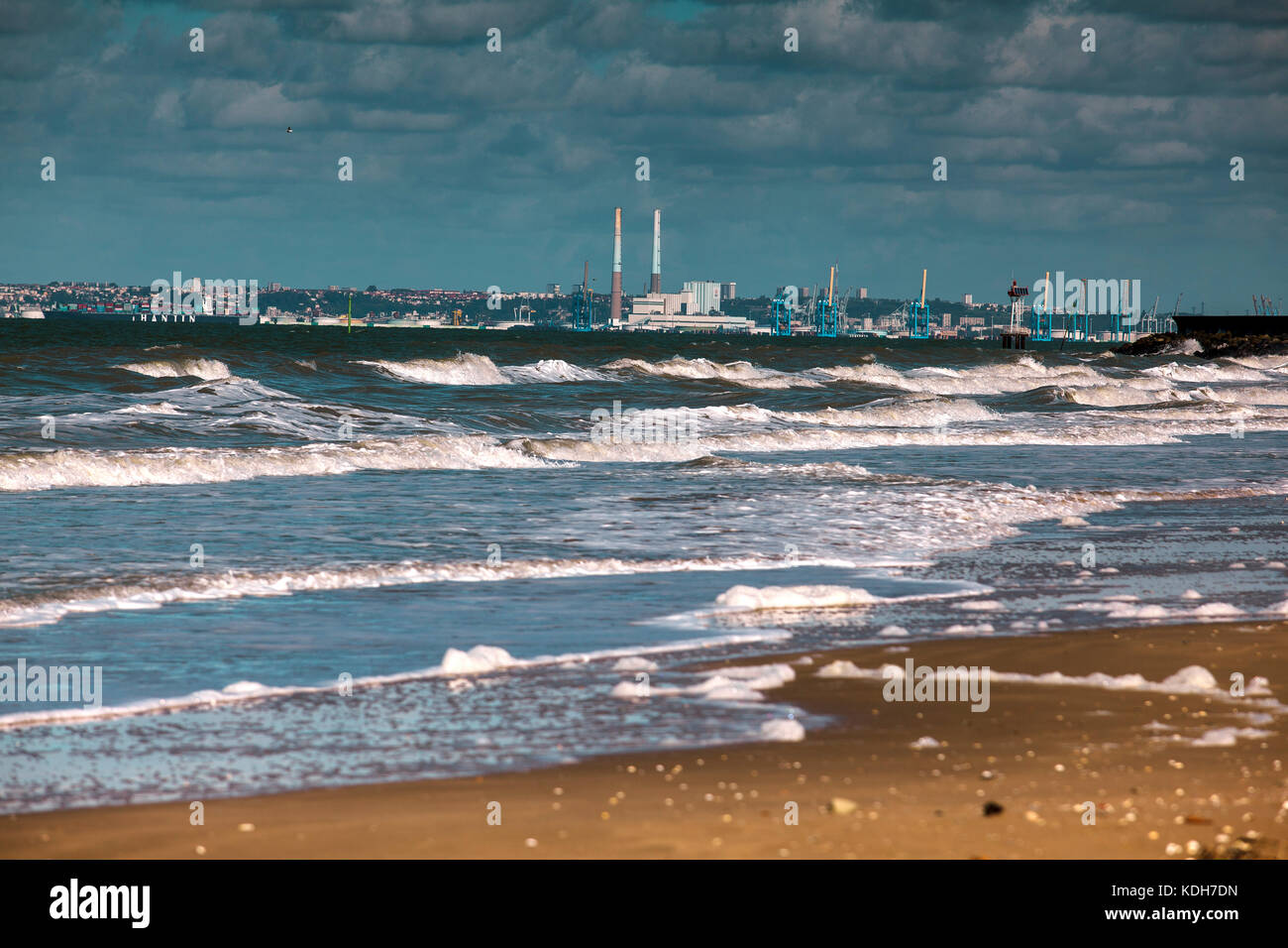 View of Le Have and Empty Beach in Normandy France in Autumn Stock ...