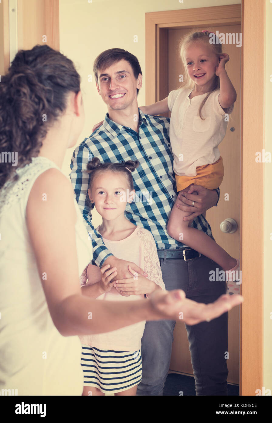 Family welcome the visit and visitors hi-res stock photography and ...
