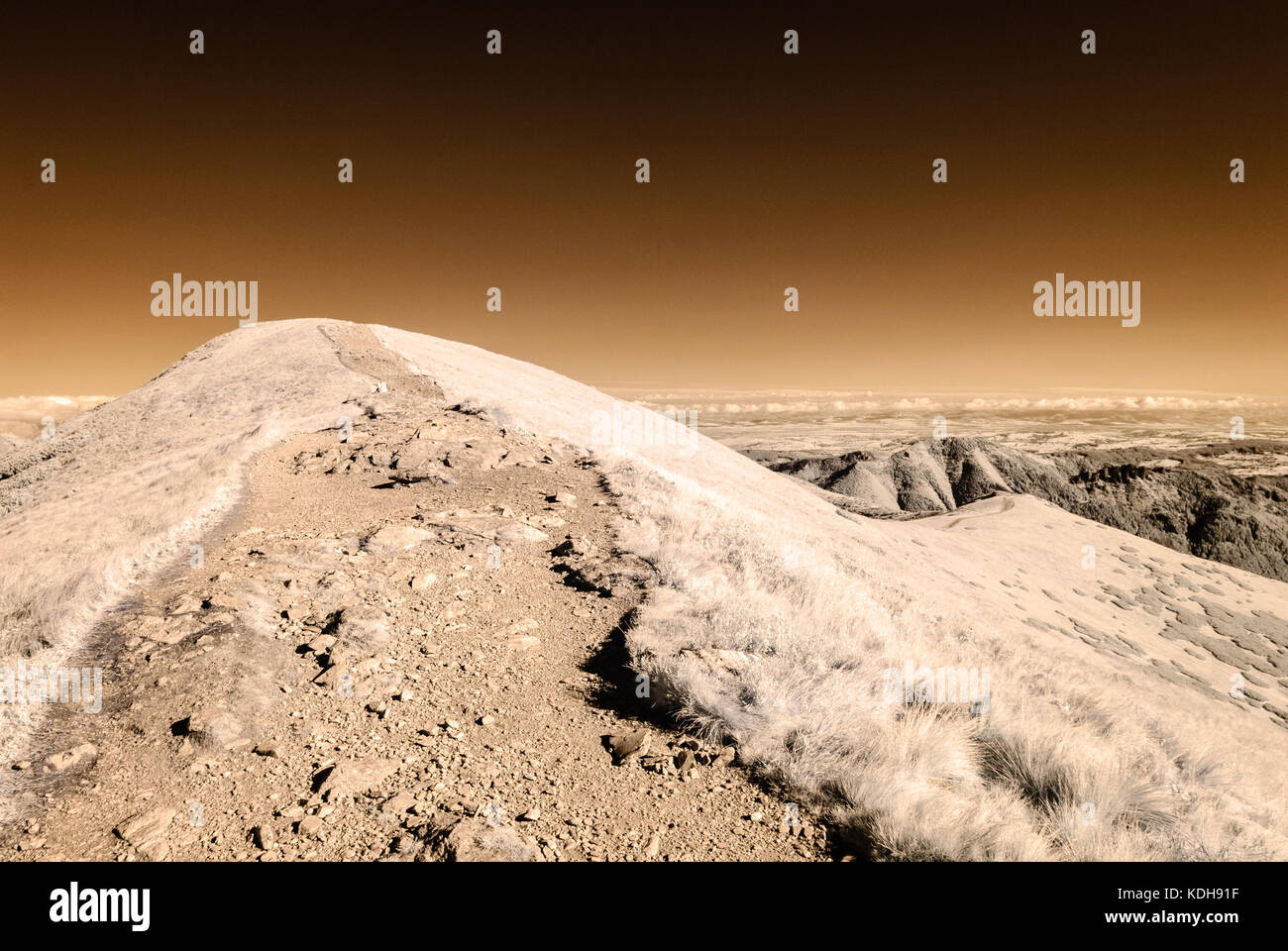 mountain panorama view from Volovec peak in Slovakia in bright sun ...