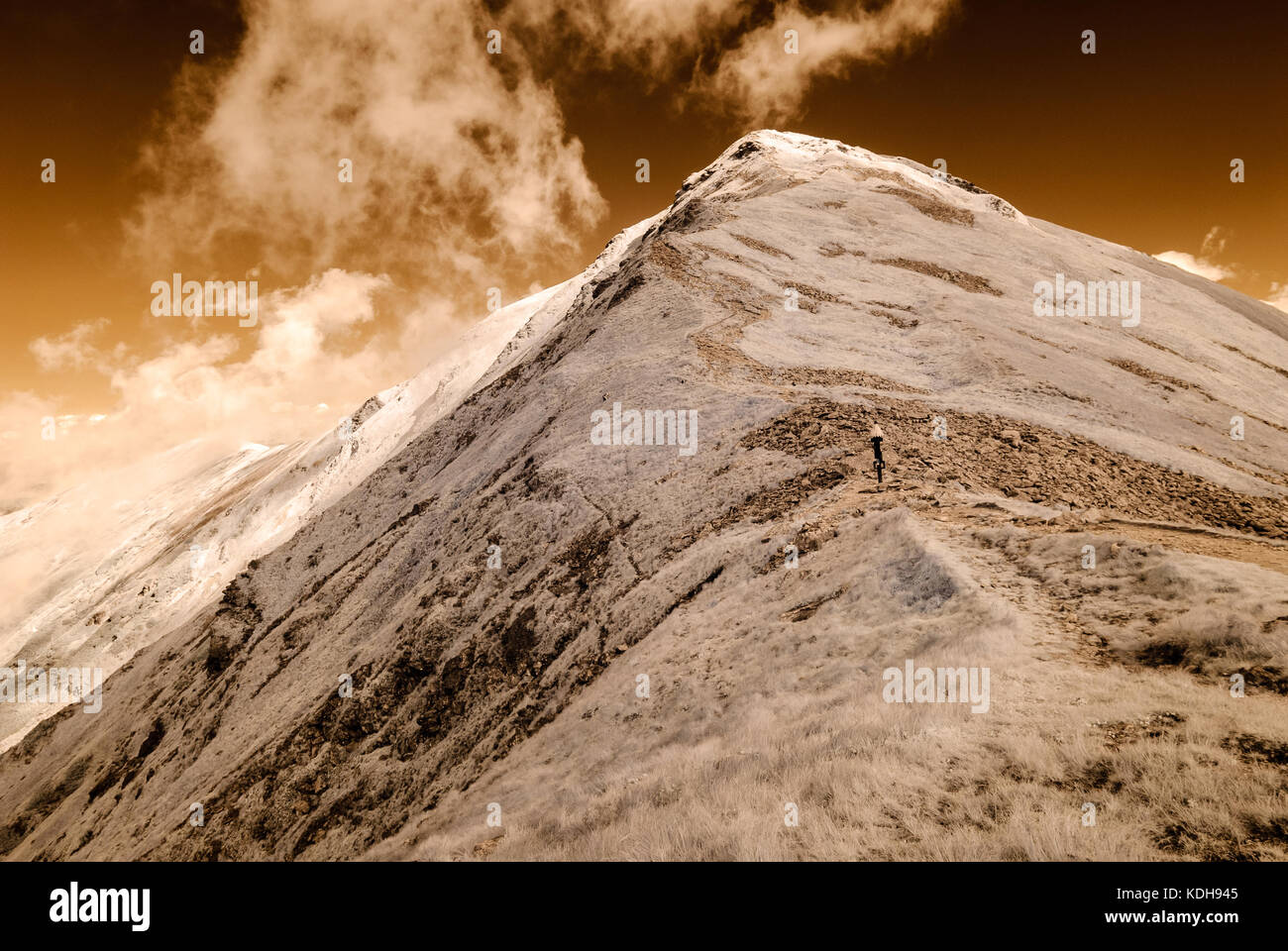 mountain panorama view from Volovec peak in Slovakia in bright sun ...
