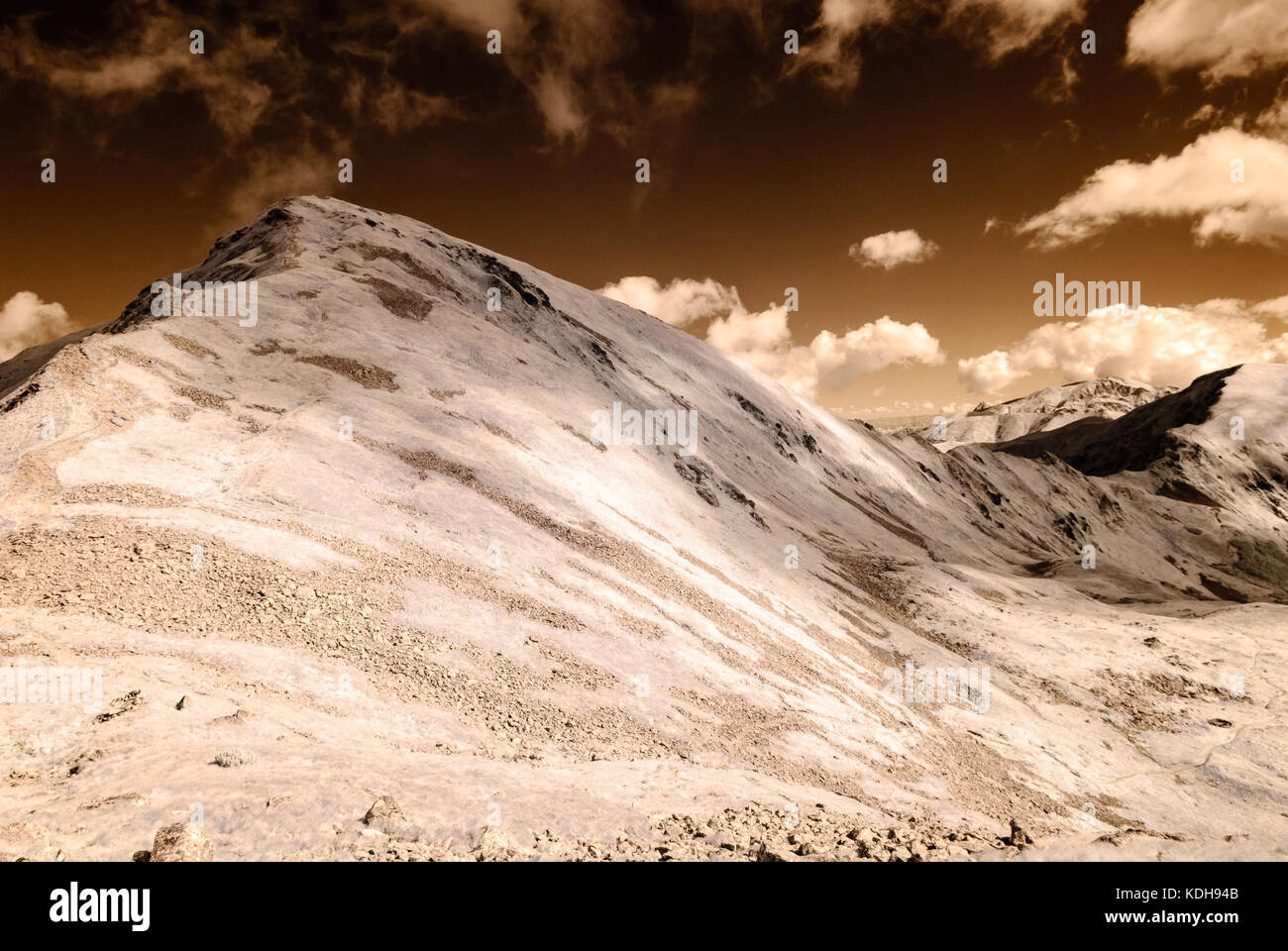mountain panorama view from Volovec peak in Slovakia in bright sun ...