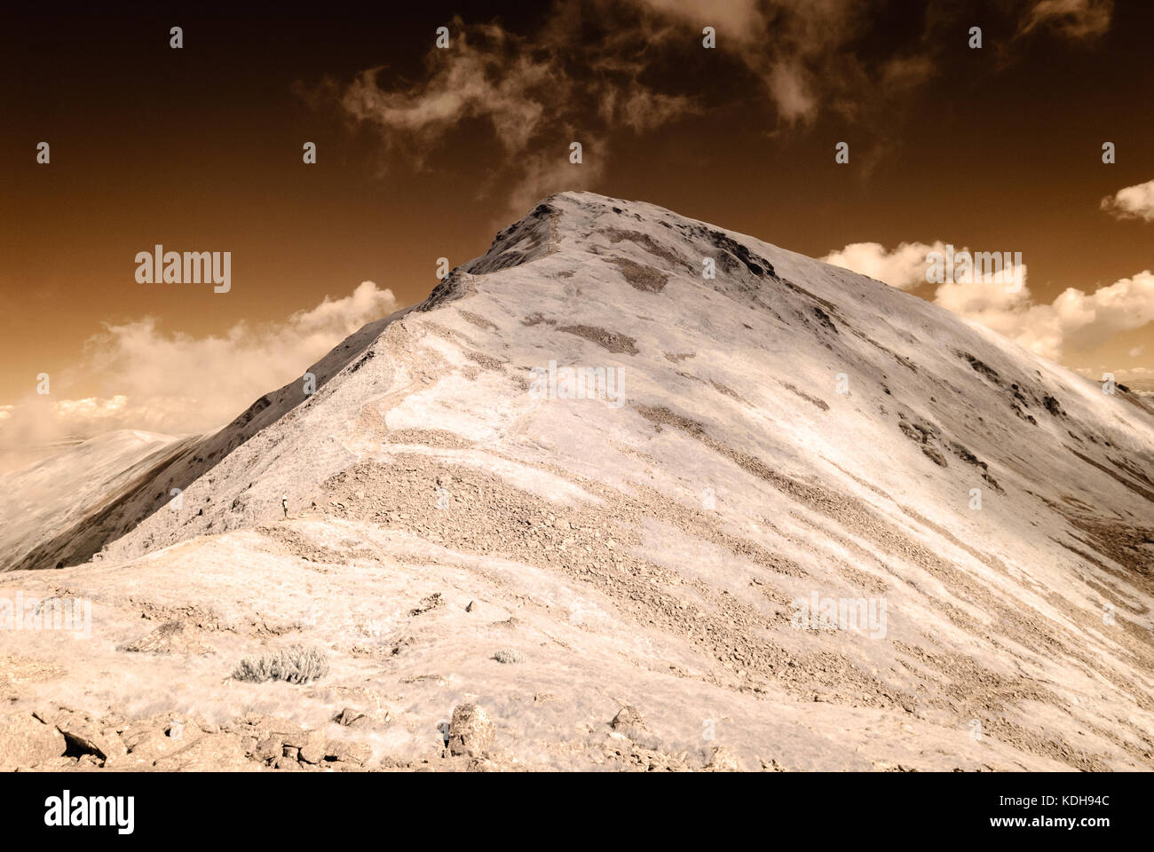 mountain panorama view from Volovec peak in Slovakia in bright sun ...