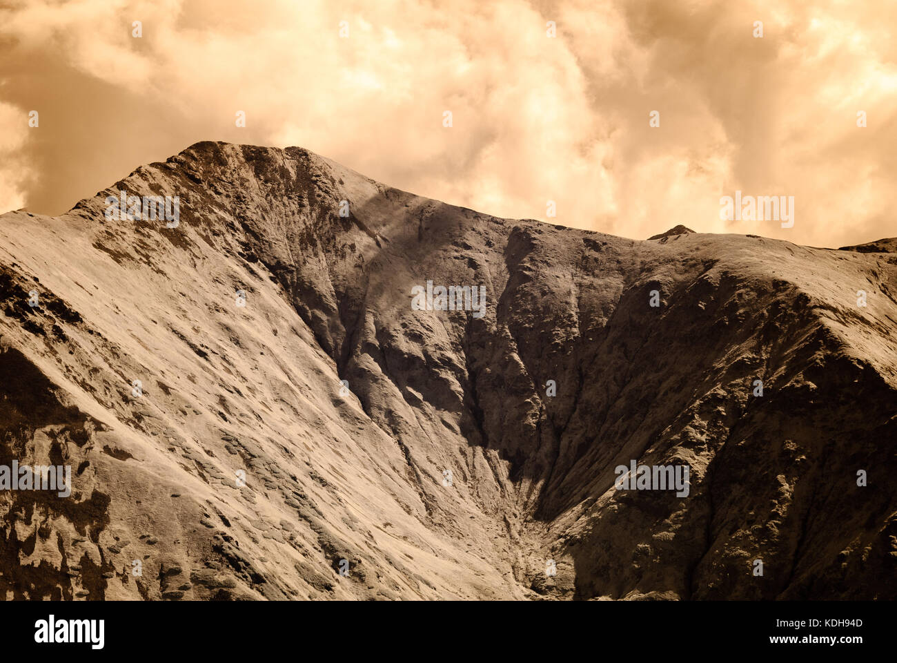 mountain panorama view from Volovec peak in Slovakia in bright sun ...