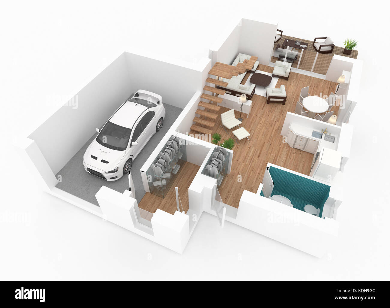 3d house plan Cut Out Stock Images & Pictures - Alamy
