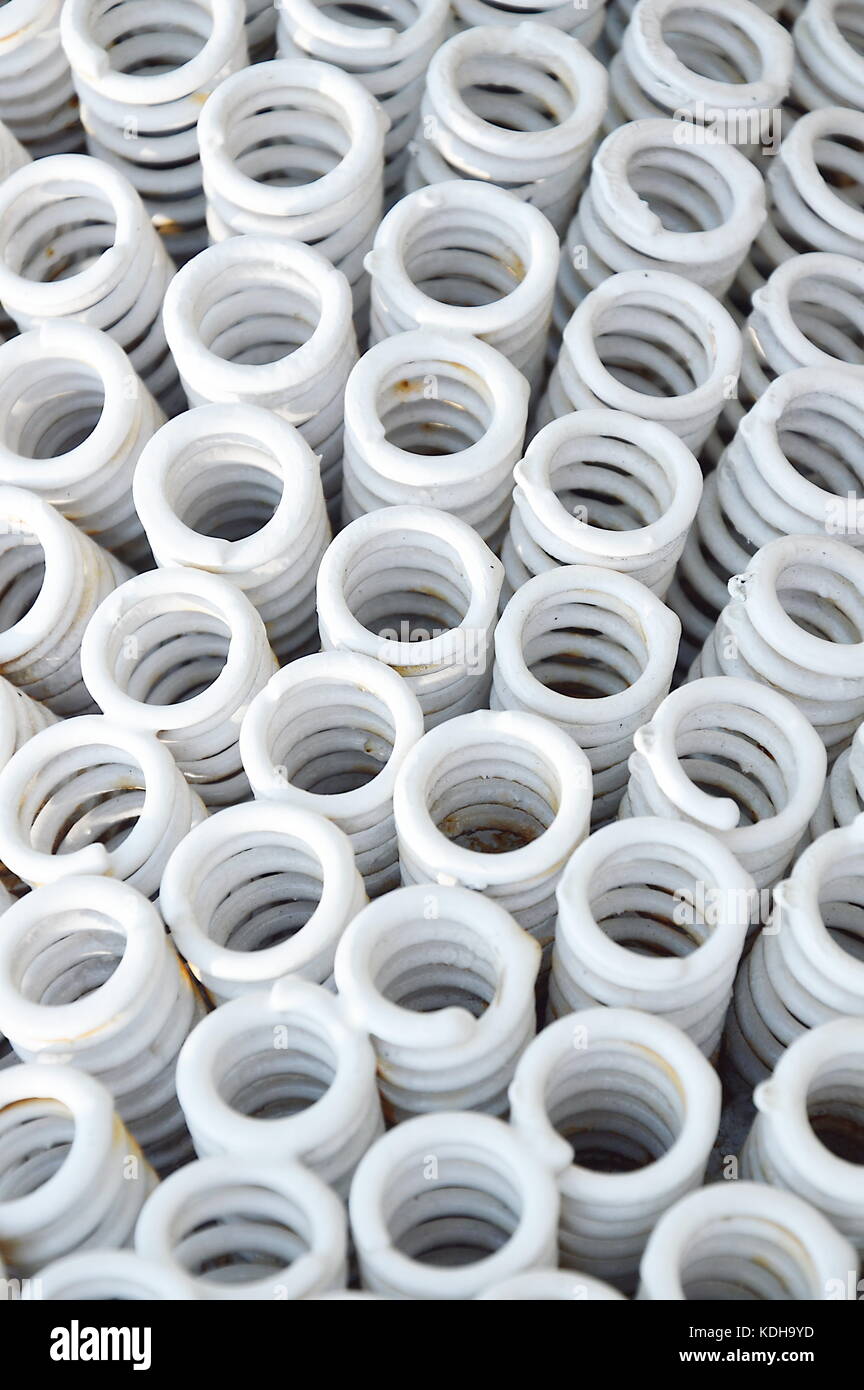 white coin spring arranging background and texture Stock Photo - Alamy