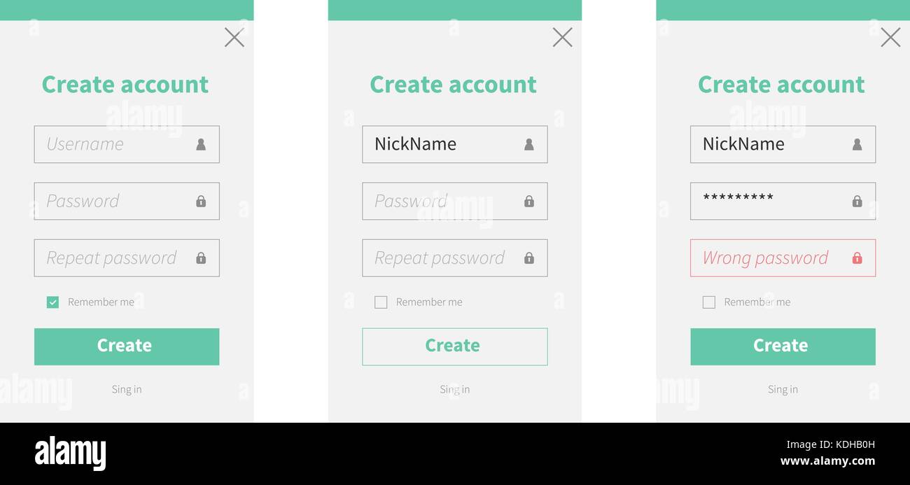 Sing up ui hi-res stock photography and images - Alamy
