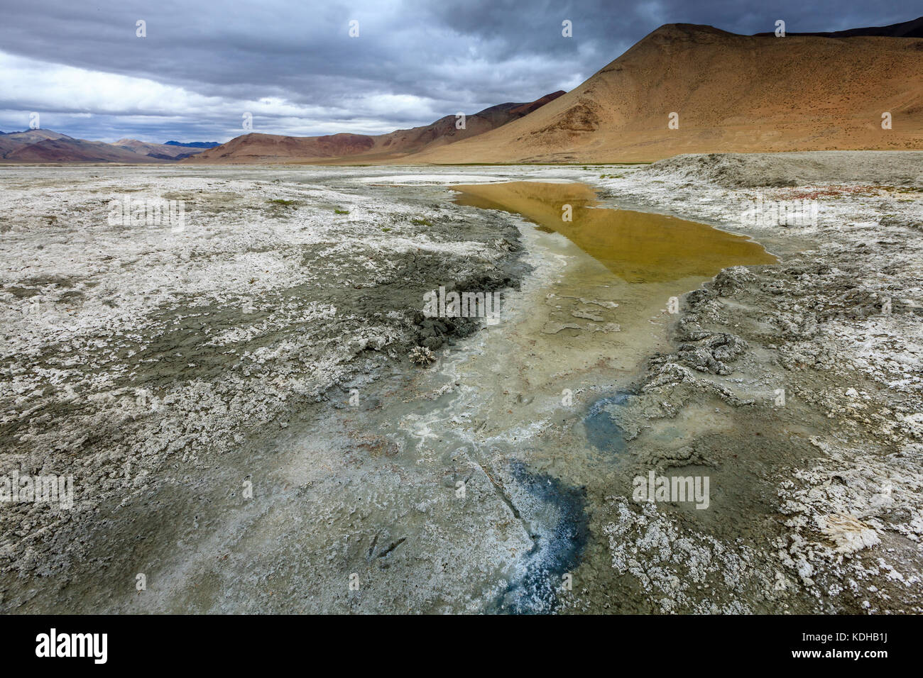 Tso Kar salt lake in the southern part of Ladakh, Kashmir, India Stock ...