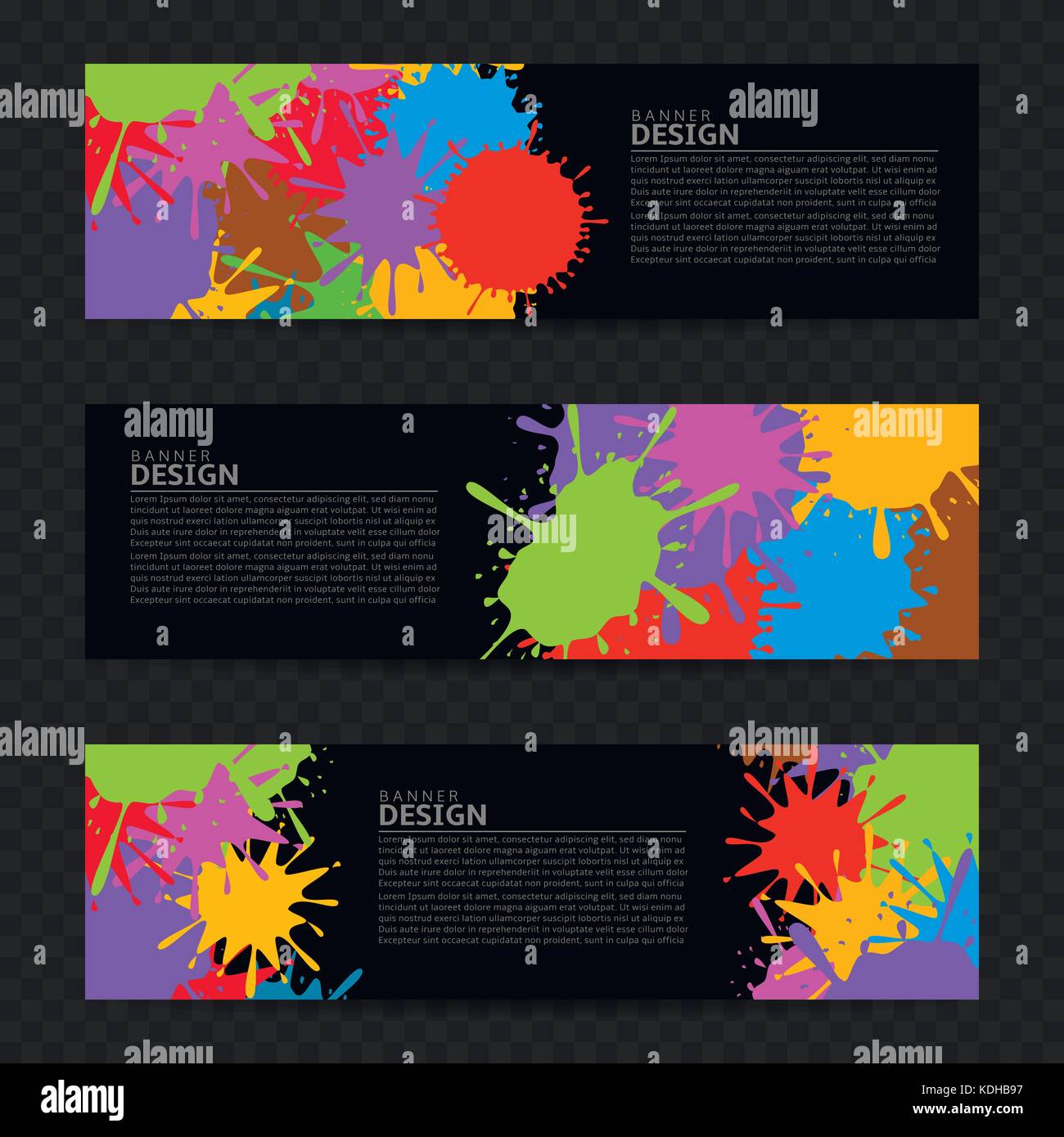 Vector set of rainbow watercolor banners hi-res stock photography and ...