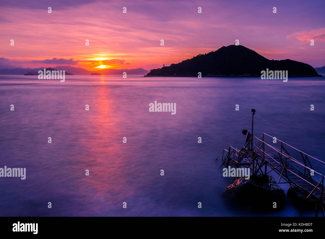Sunset at West of Victoria Harbor of Hong Kong Stock Photo - Alamy