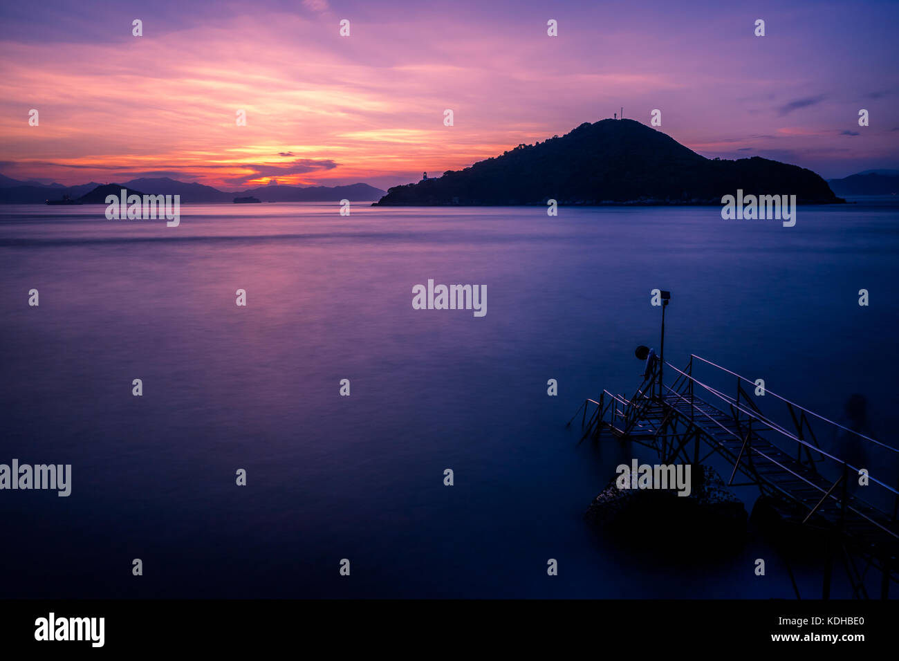 Sunset at West of Victoria Harbor of Hong Kong Stock Photo - Alamy