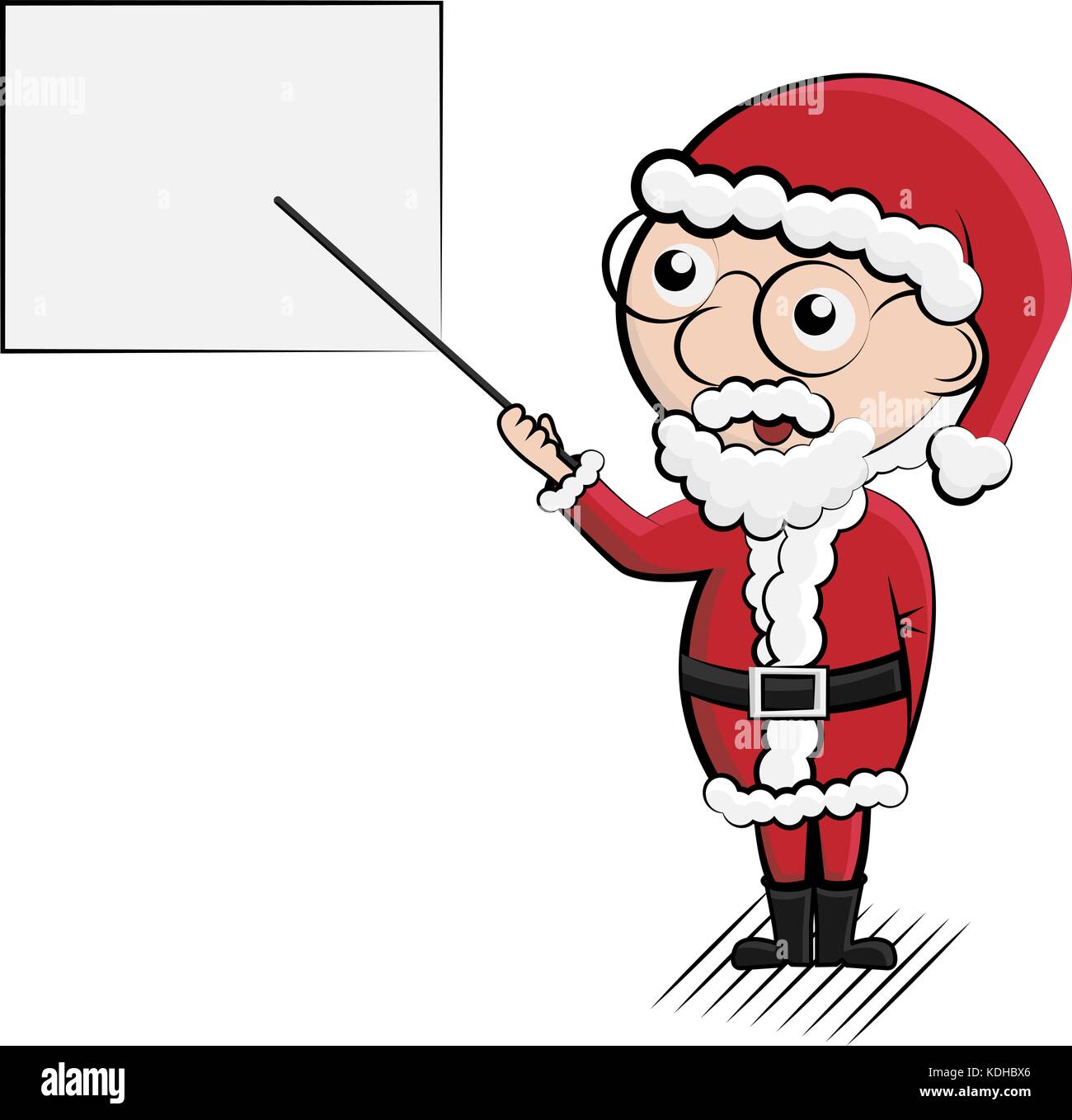 Cartoon santa with gift presentation, vector Stock Vector Image & Art ...