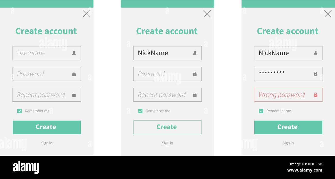 Create new account form Stock Vector Image & Art - Alamy Create new account form Stock Vector Image & Art - Alamy