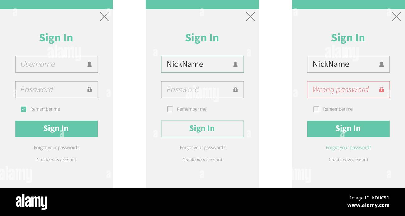 Sign in form Stock Vector Image & Art - Alamy