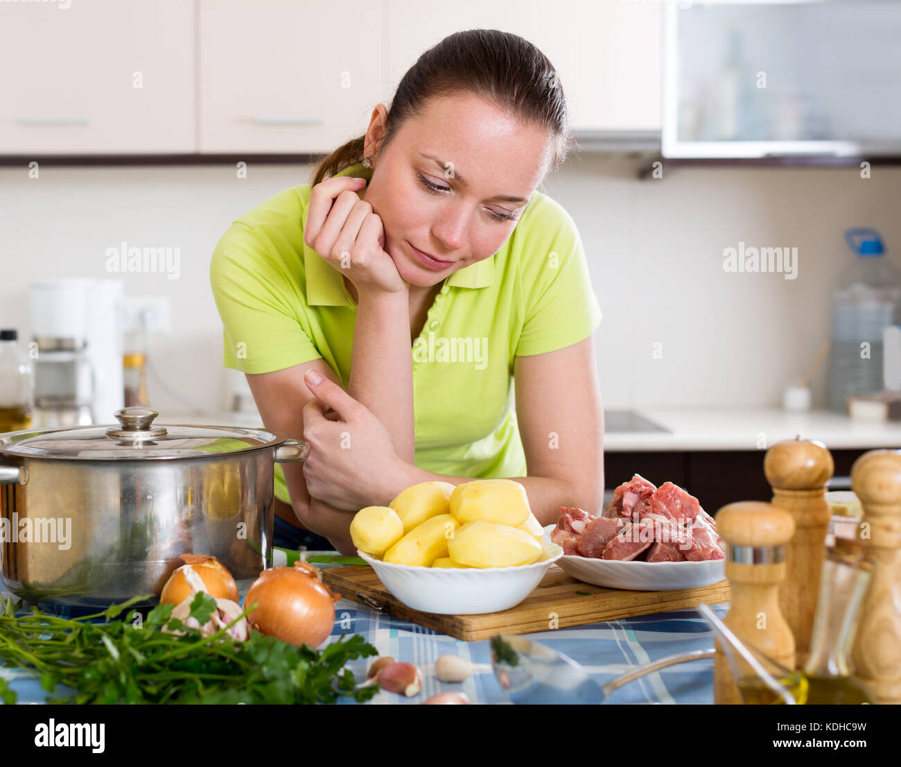Girl with pan on head hi-res stock photography and images - Alamy