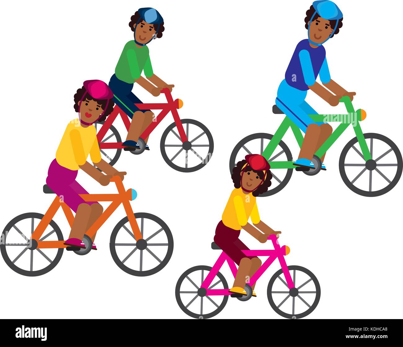 African Family Riding a Bicycle Stock Vector Image & Art - Alamy