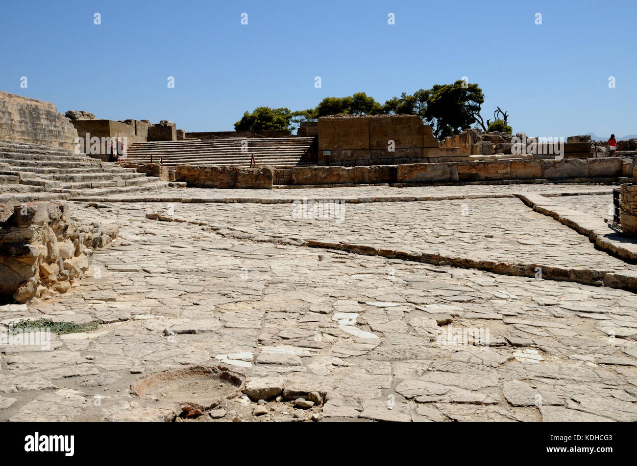 General view of the site of the ancient palce and Minoan city of ...