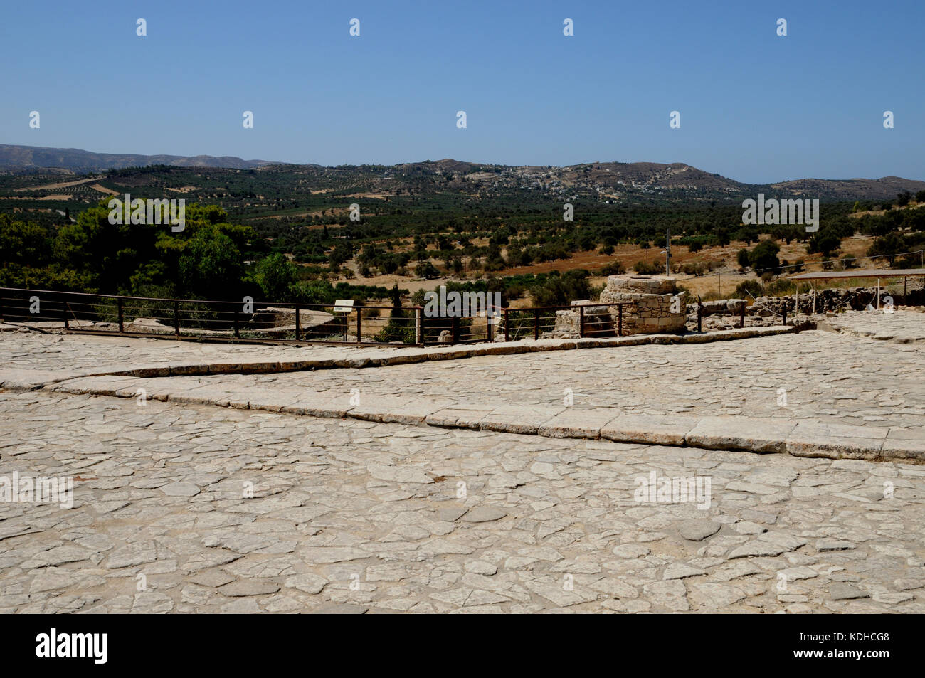 General view of the site of the ancient palce and Minoan city of ...