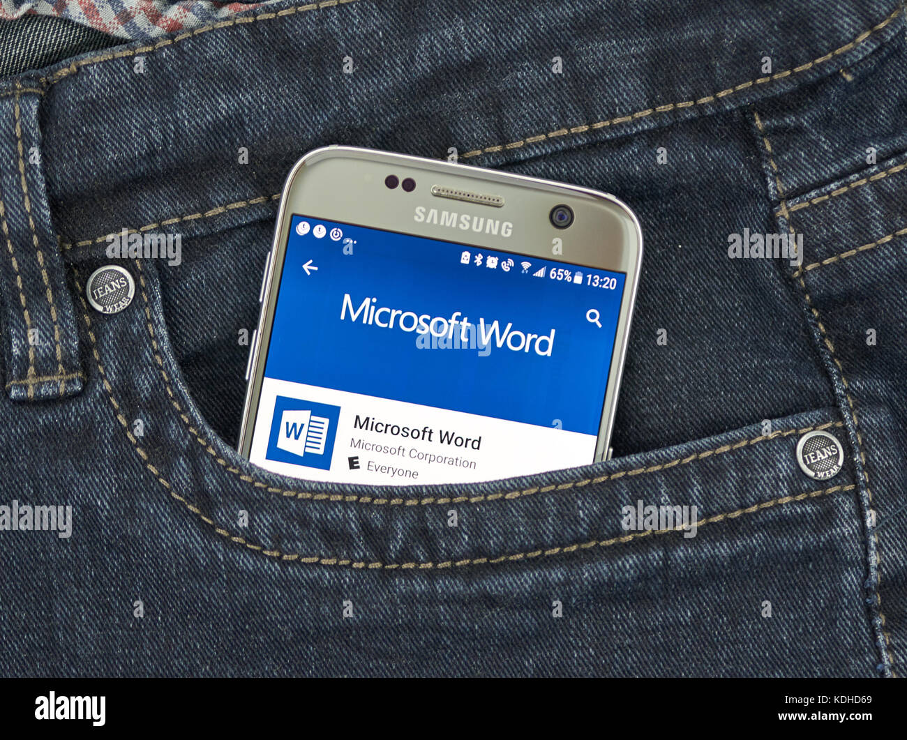 MONTREAL, CANADA - OCTOBER 10 2017 Microsoft Word android application ...