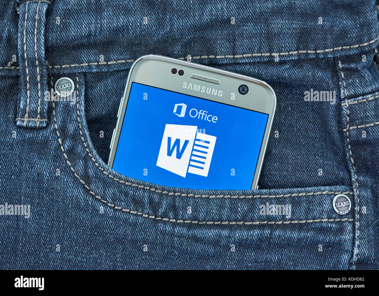 MONTREAL, CANADA - OCTOBER 10 2017 Microsoft Word android application ...