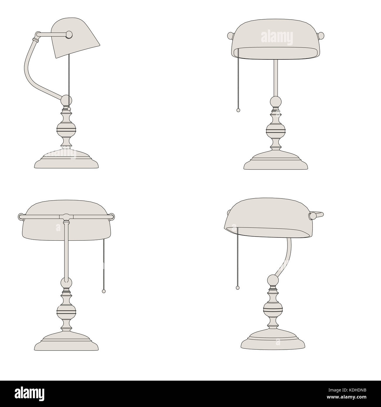 table top lamp with black colored outline Stock Photo - Alamy