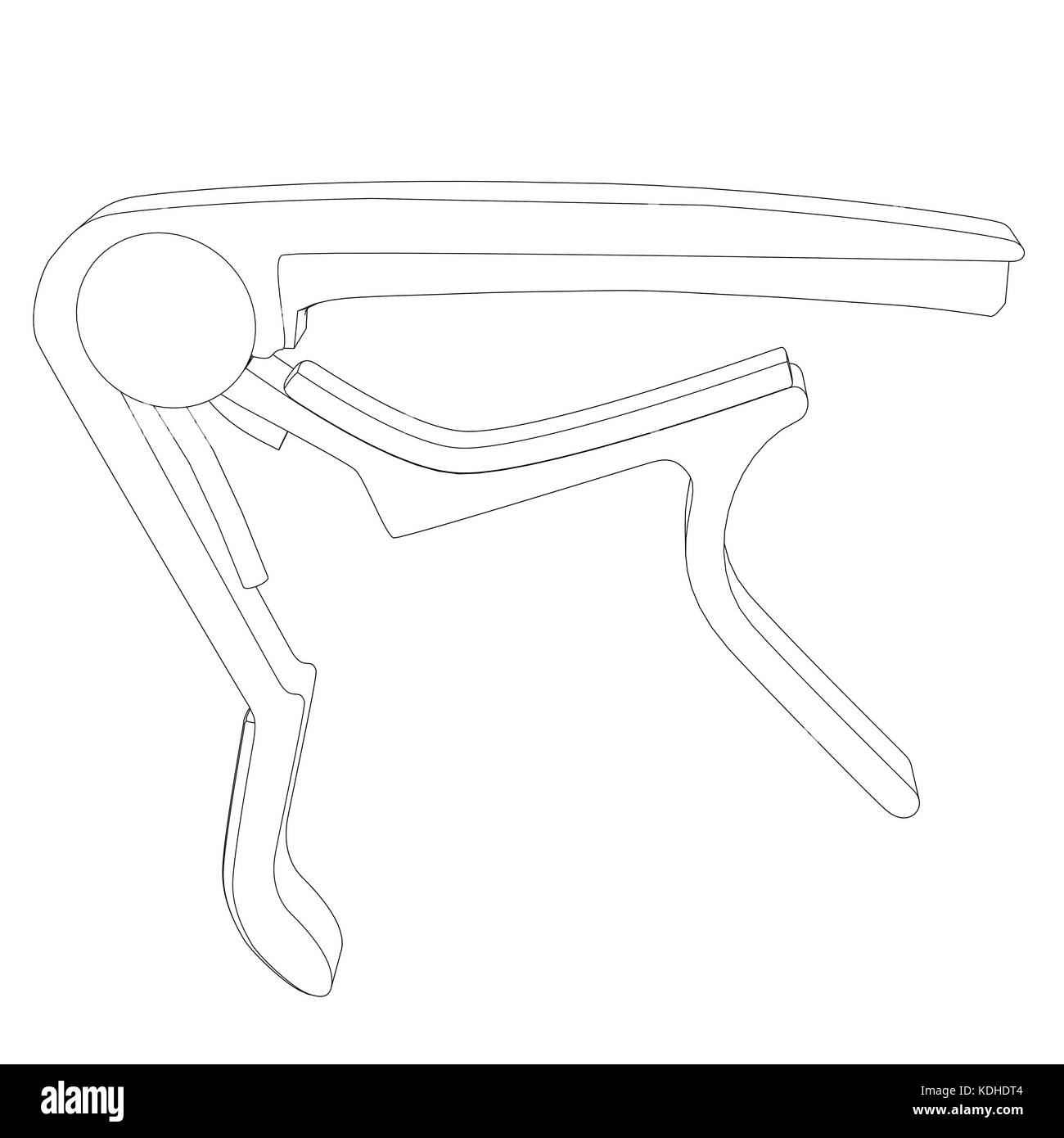 guitar capo tool with black colored outlines Stock Photo - Alamy