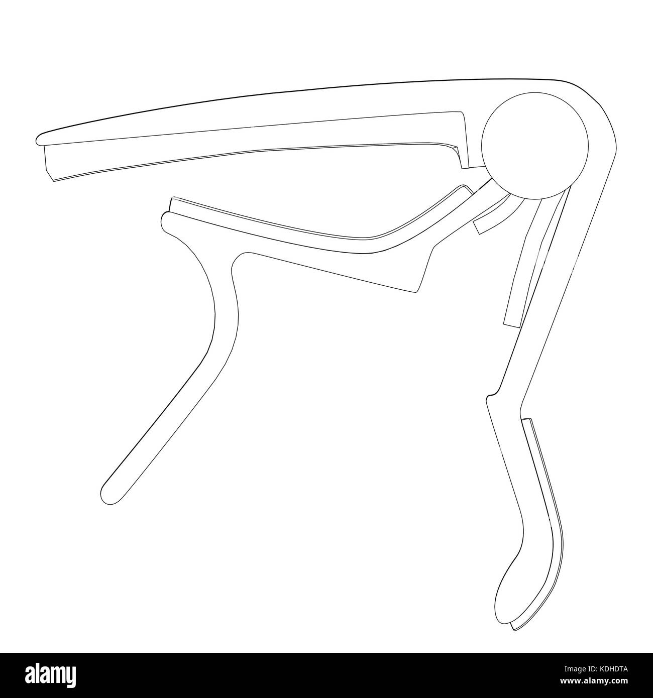 guitar capo tool with black colored outlines Stock Photo - Alamy