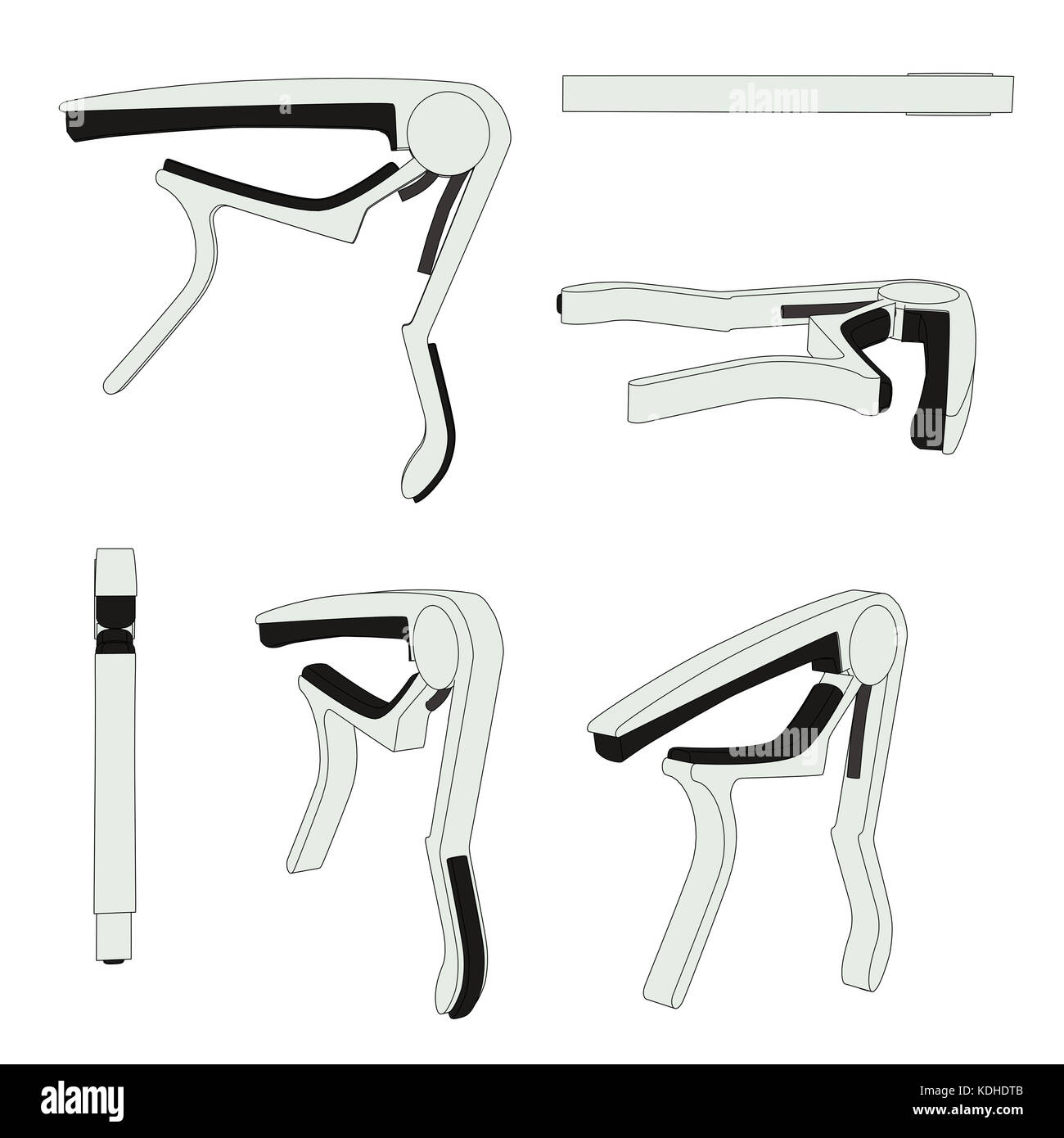 guitar capo tool with black colored outlines Stock Photo - Alamy
