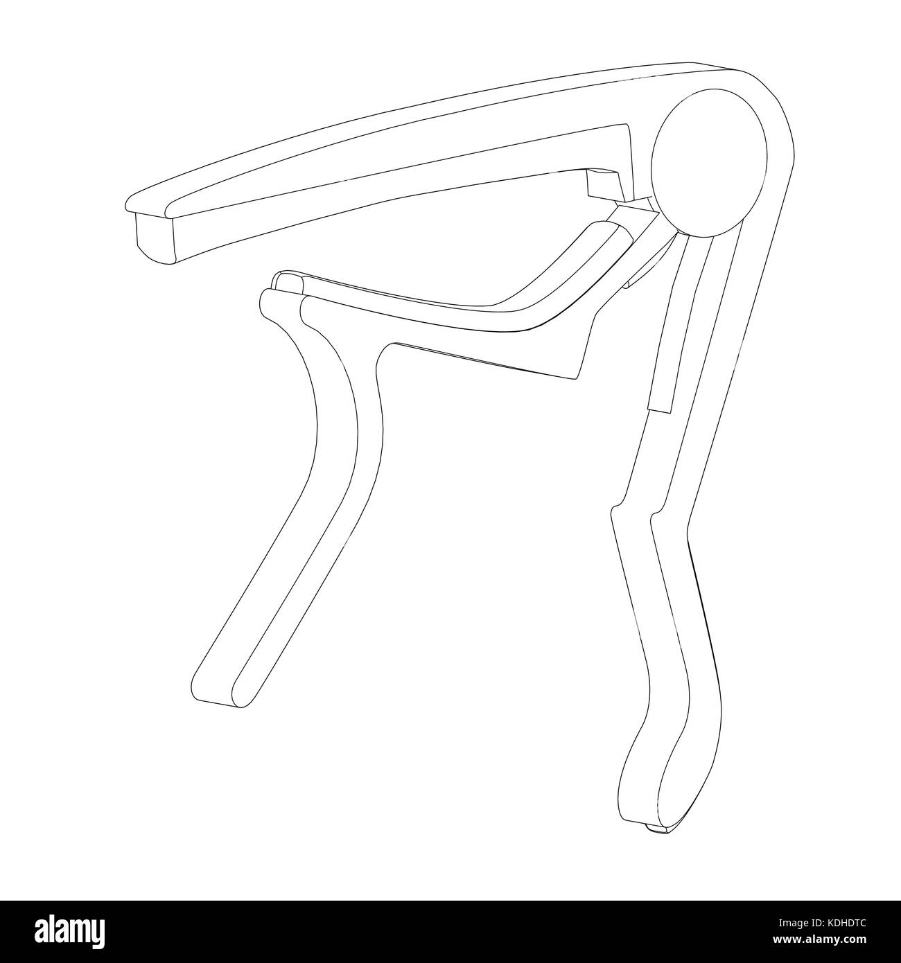 guitar capo tool with black colored outlines Stock Photo - Alamy