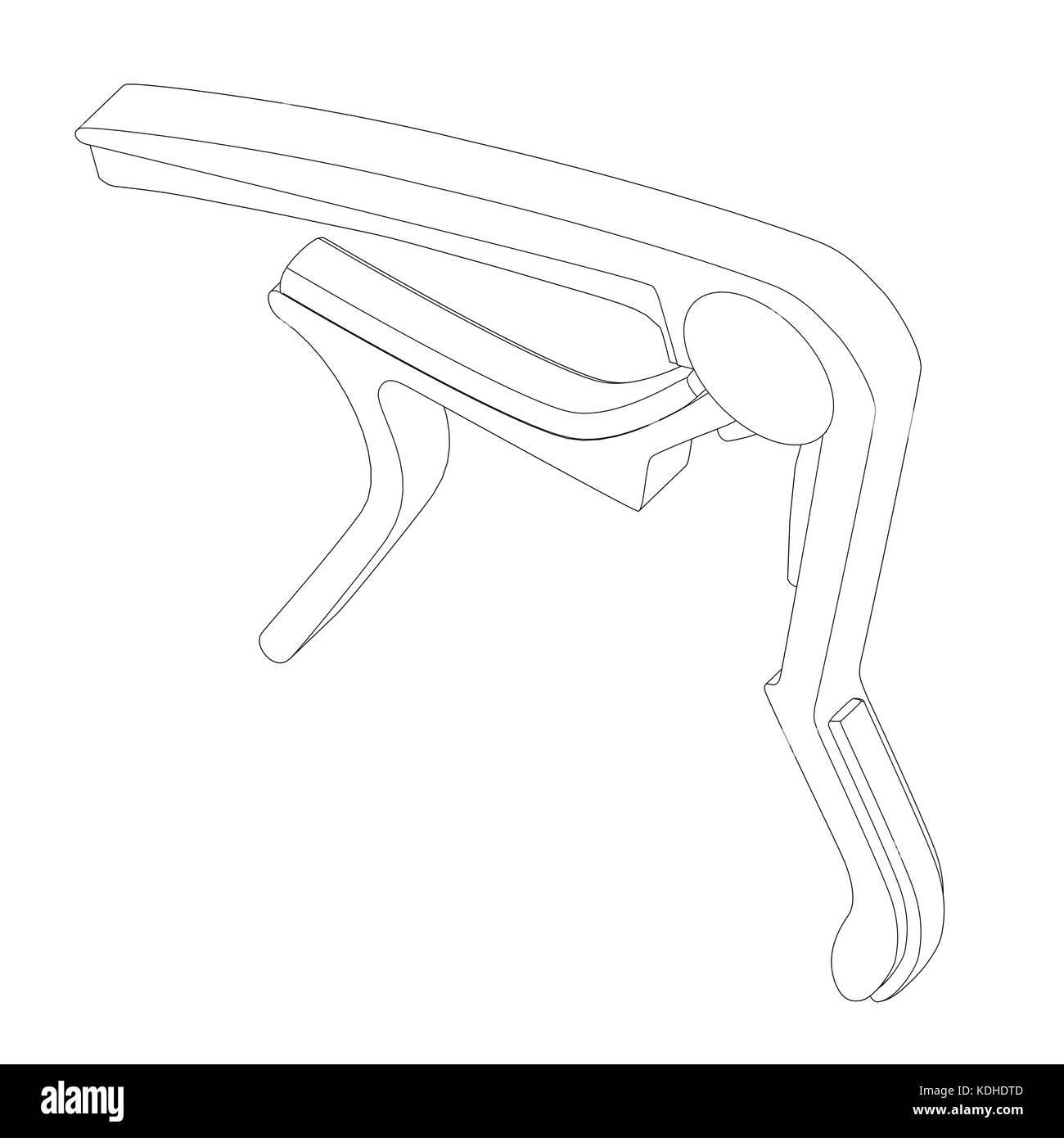guitar capo tool with black colored outlines Stock Photo - Alamy