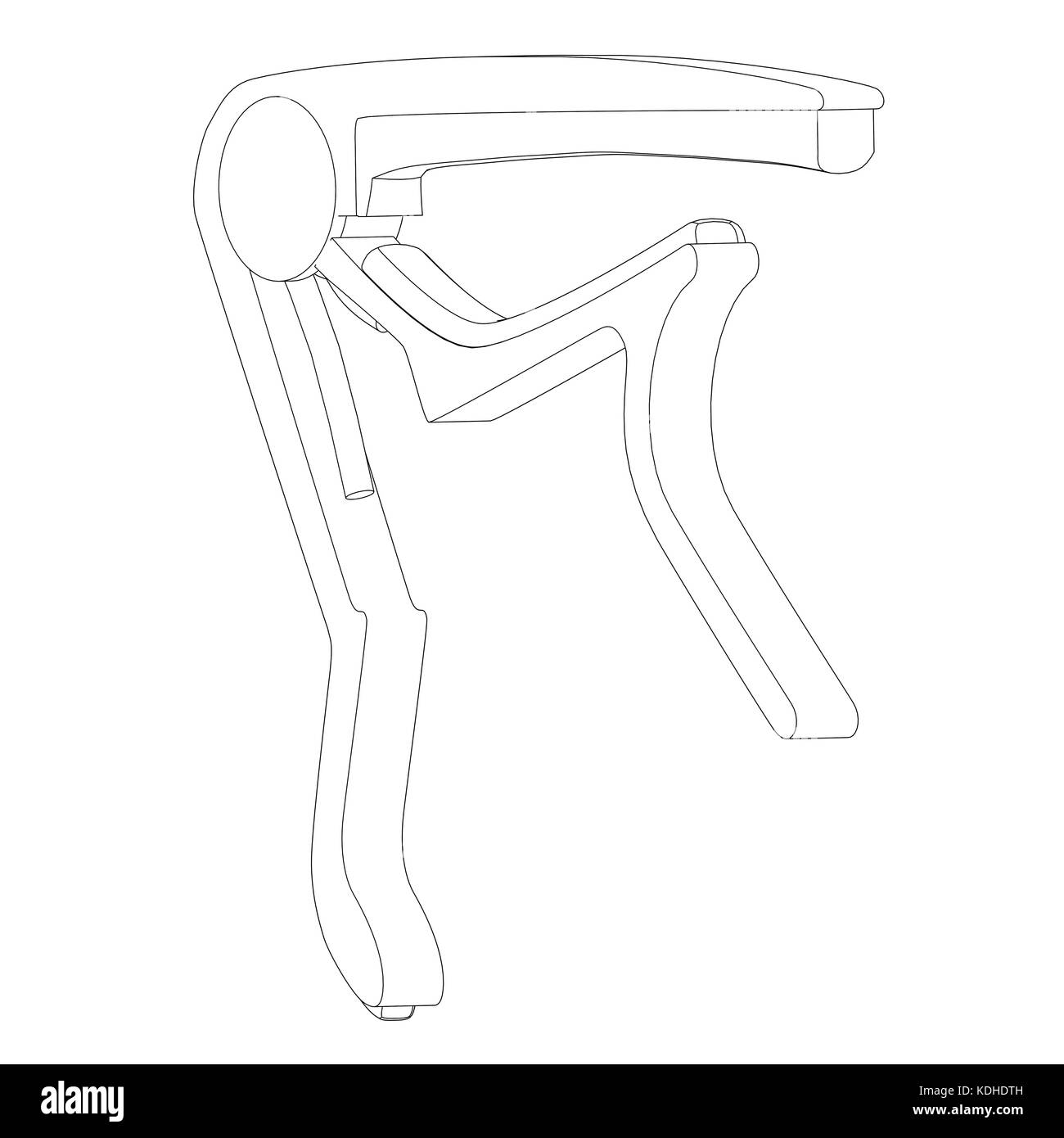 guitar capo tool with black colored outlines Stock Photo - Alamy