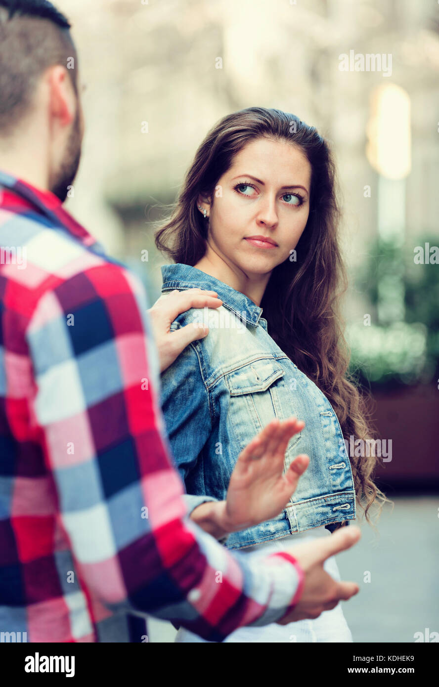 man does not succeed in getting acquainted with girl Stock Photo - Alamy