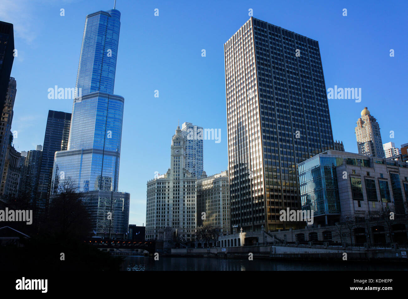 Trump International Hotel & Tower and The Wrigley Building at Chicago ...