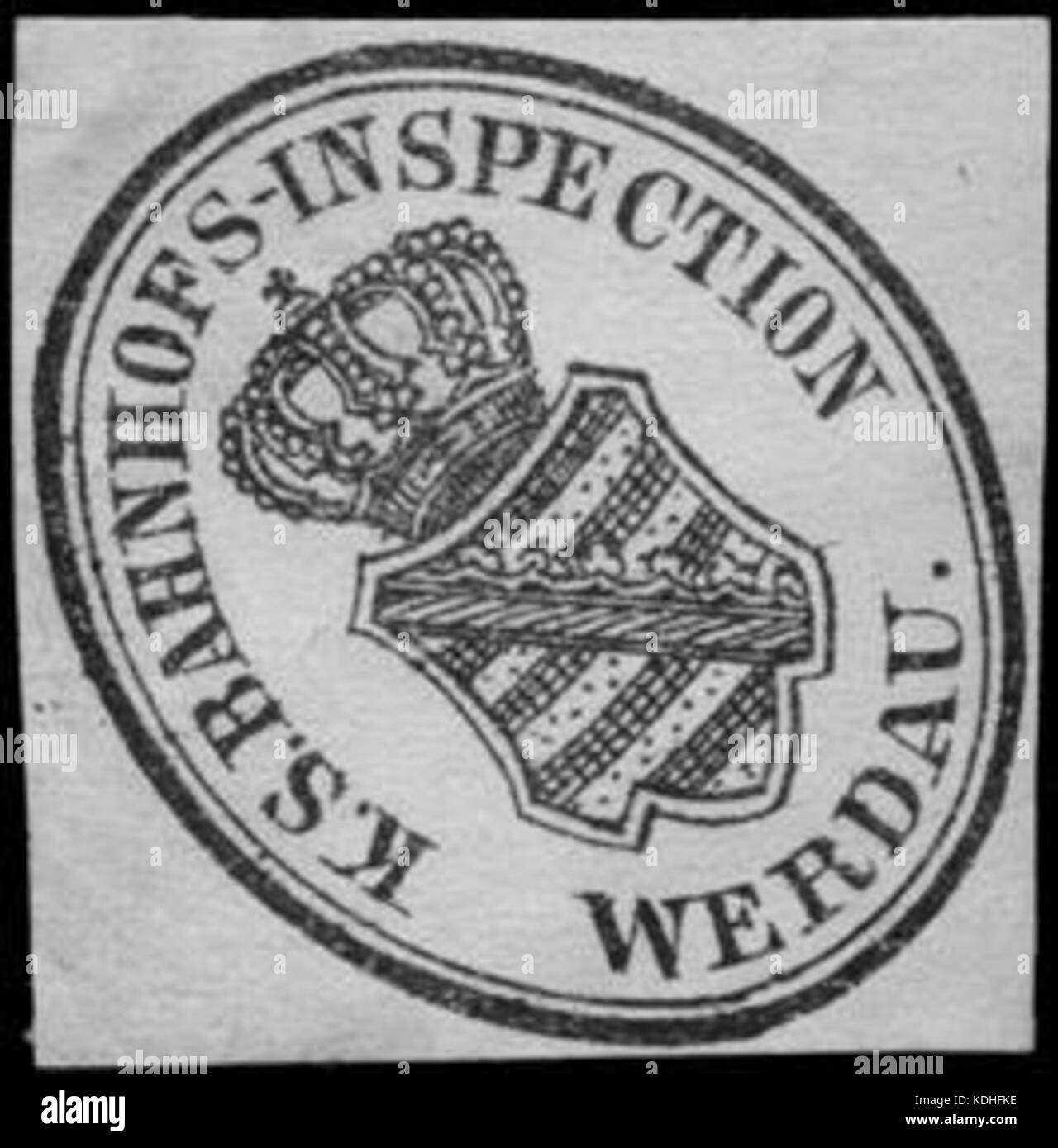 Siegelmarke K.S. Bahnhofs Inpection Werdau W0301460 Stock Photo - Alamy
