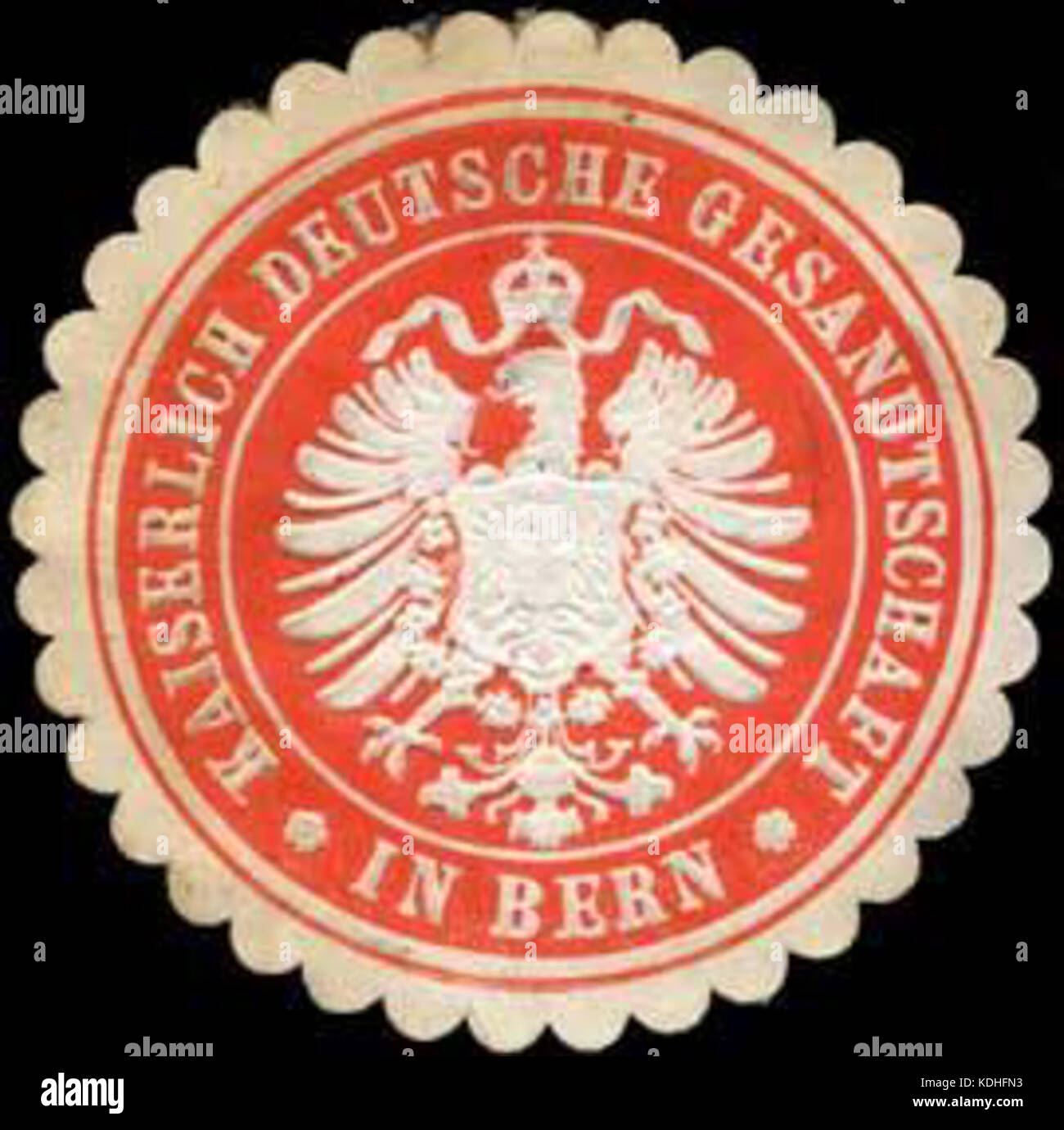 This is a fire mark of the Imperial German Embassy in Bern, Switzerland ...