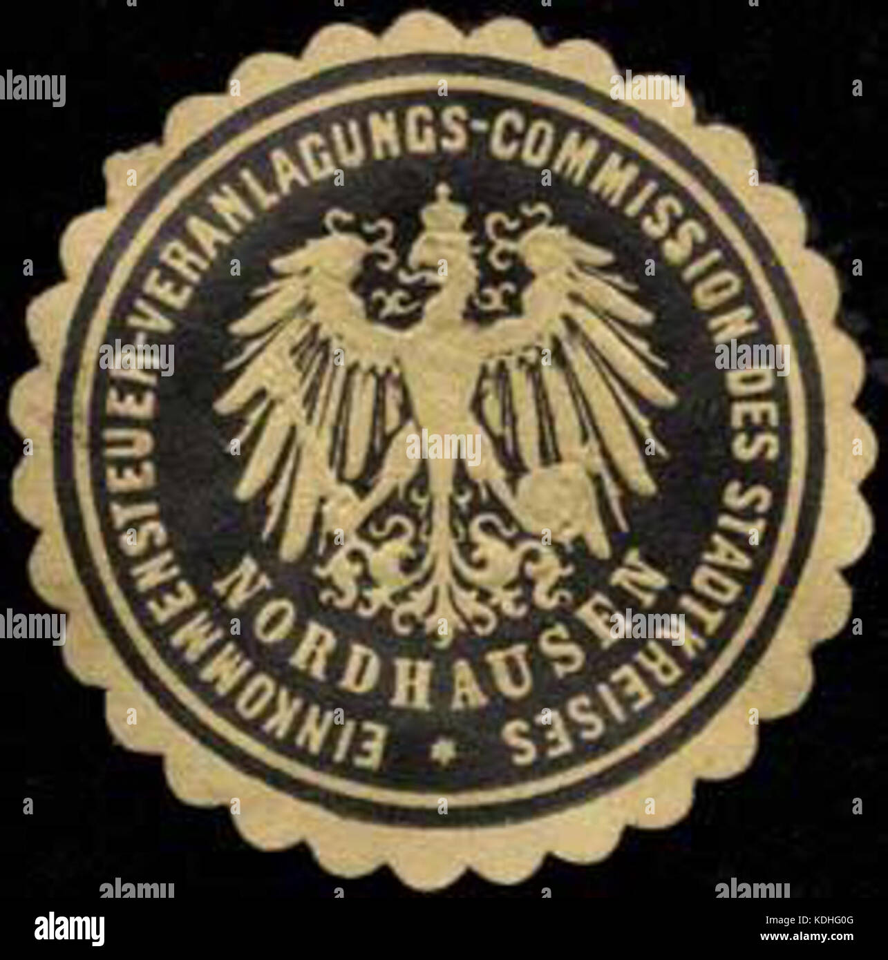 Siegelmarke Einkommensteuer Veranlagungs Commission des Stadtkreises ...
