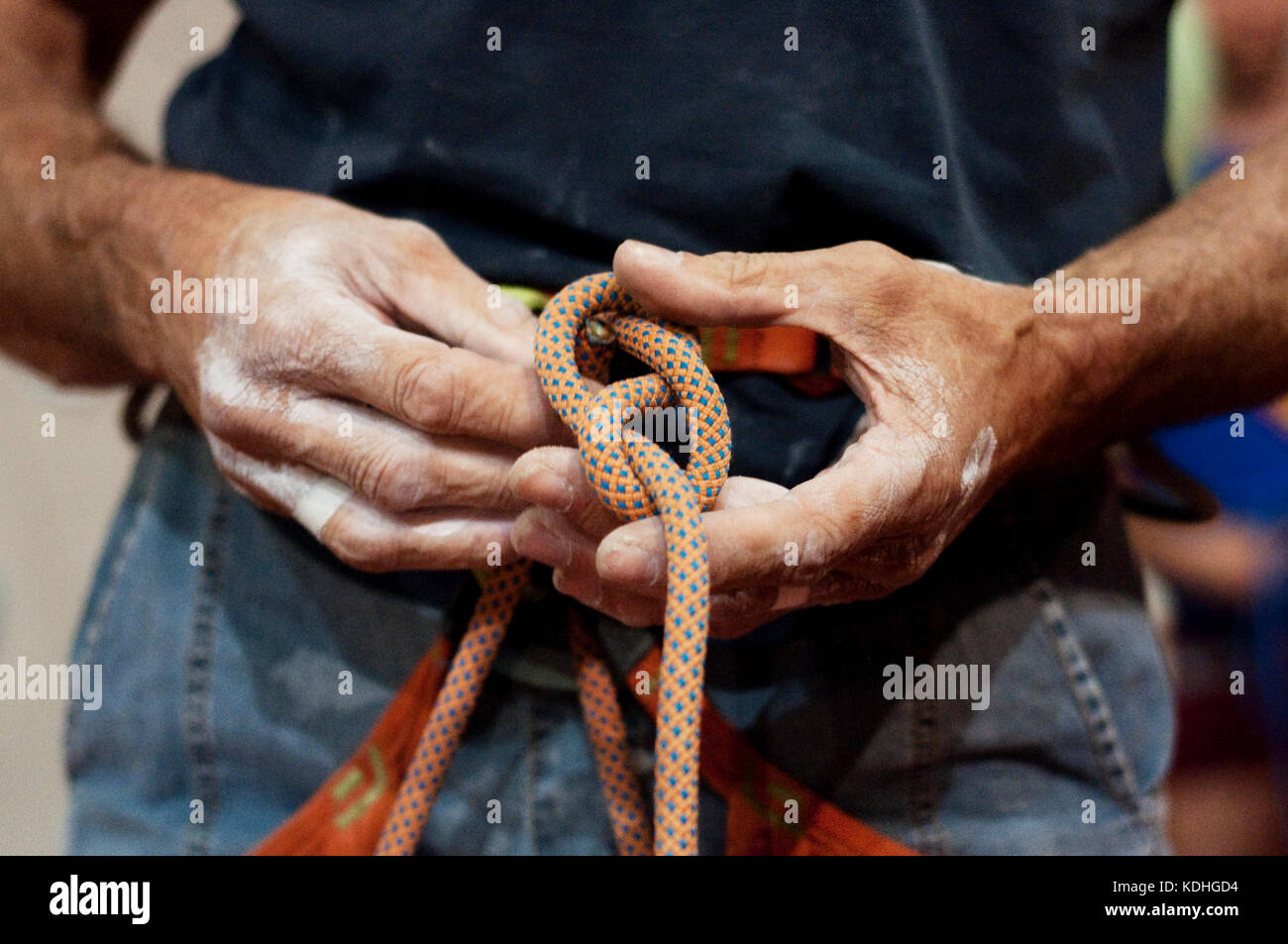 Man Rock Climber Hands Holding Rope Stock Photo - Alamy